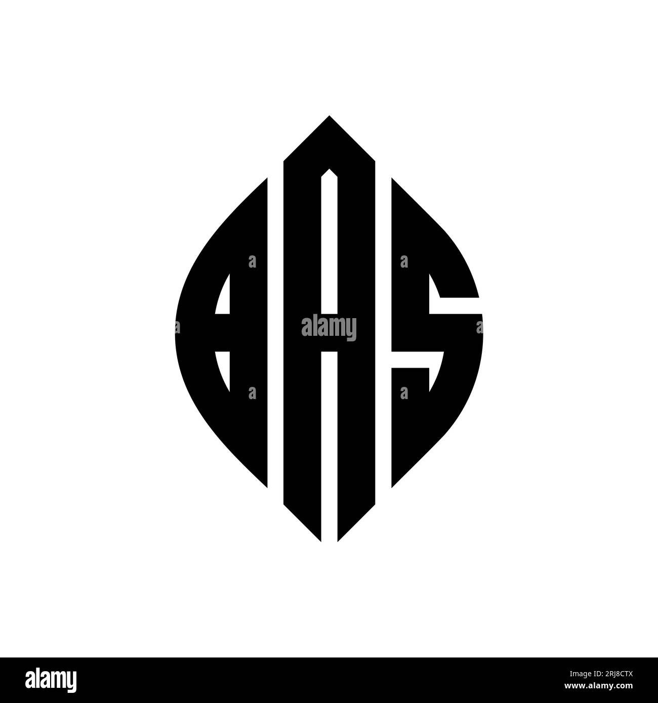 BAS circle letter logo design with circle and ellipse shape. BAS ...