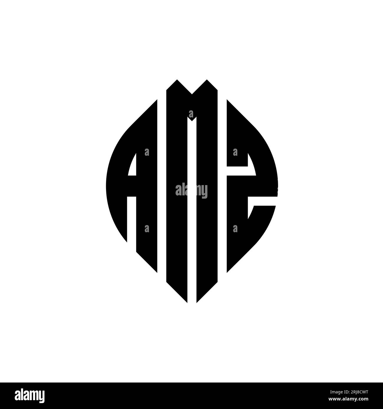 AMZ circle letter logo design with circle and ellipse shape. AMZ ...