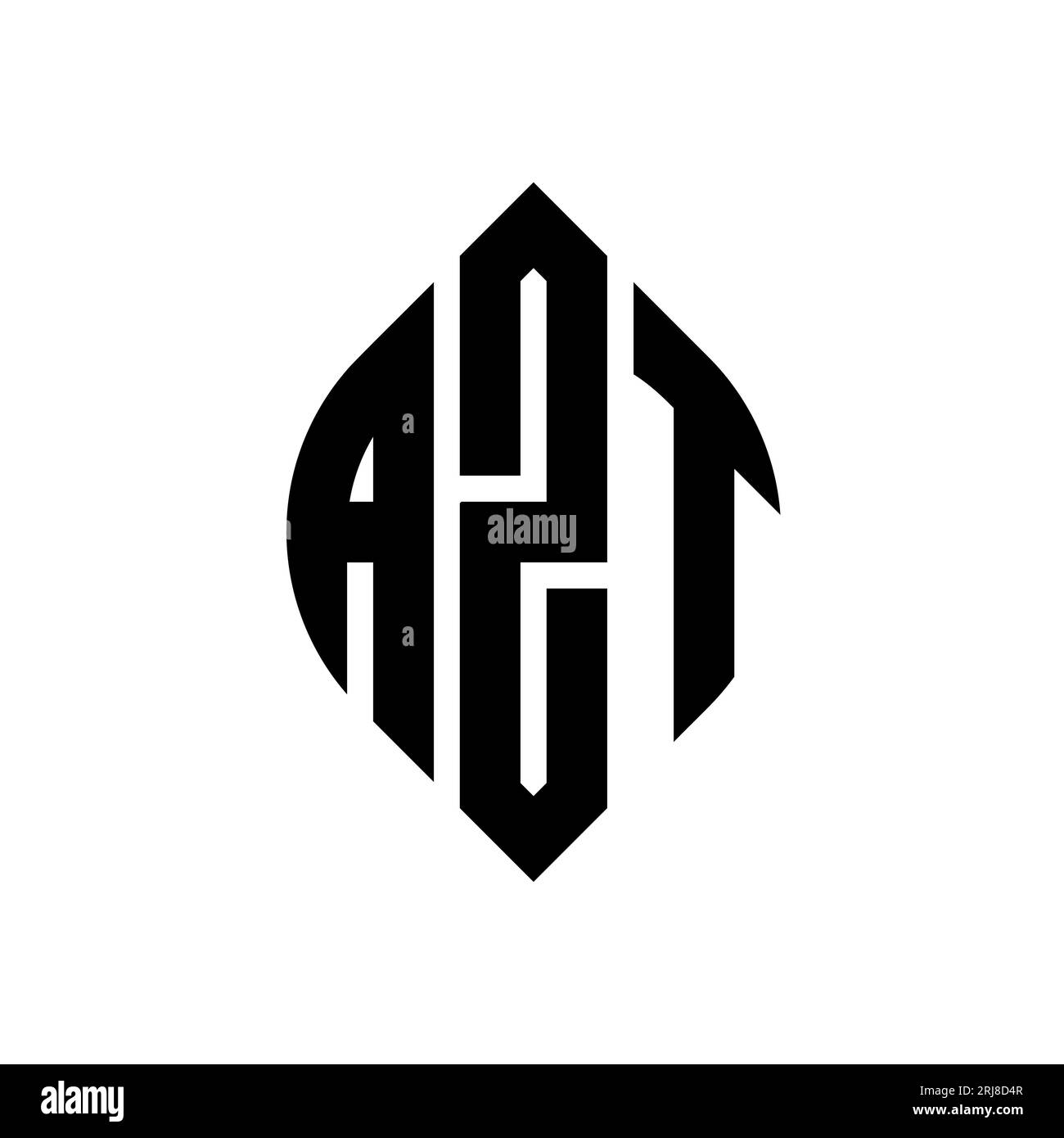 AZT circle letter logo design with circle and ellipse shape. AZT ...