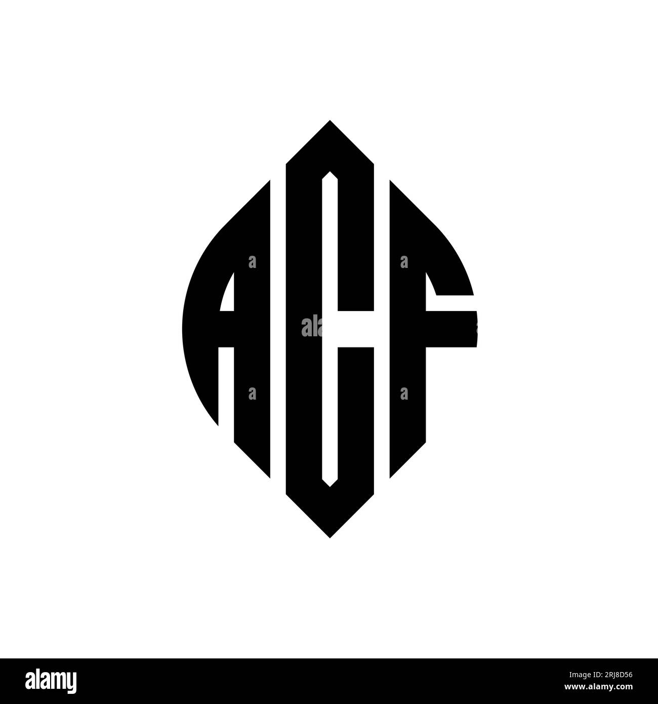 ACF circle letter logo design with circle and ellipse shape. ACF ...