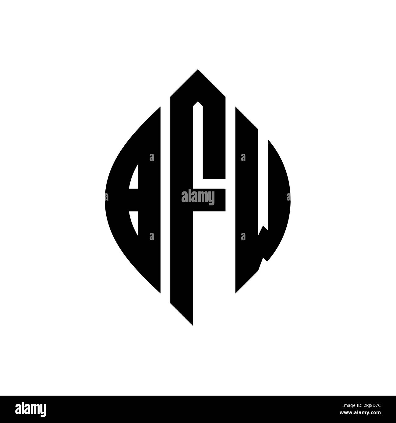 BFW circle letter logo design with circle and ellipse shape. BFW ...