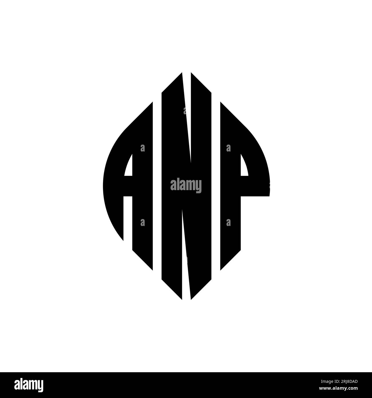 ANP circle letter logo design with circle and ellipse shape. ANP ...