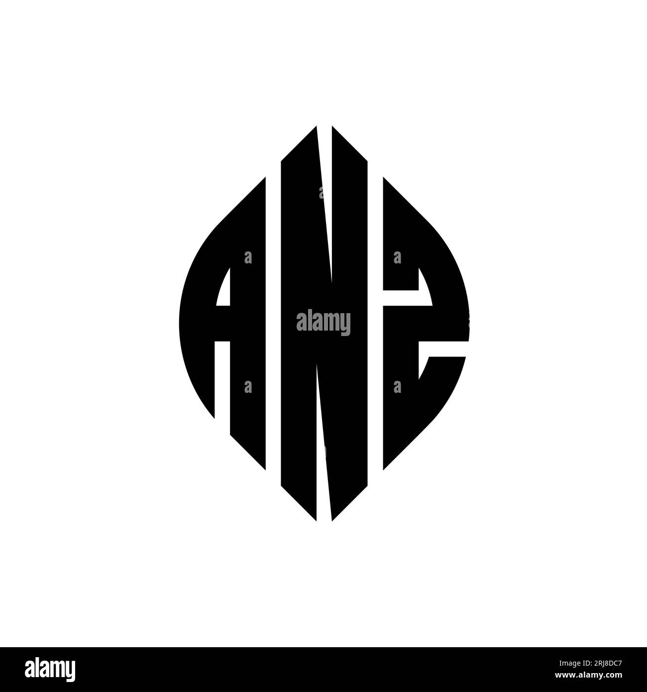 ANZ circle letter logo design with circle and ellipse shape. ANZ ...