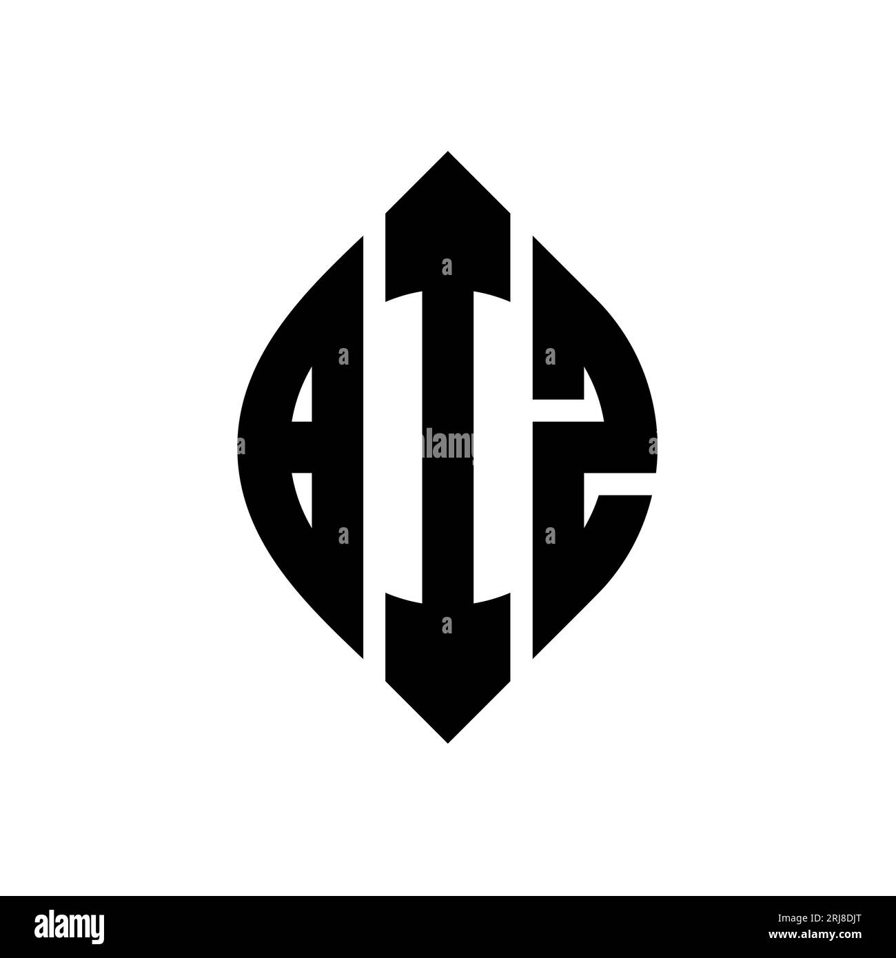 BIZ circle letter logo design with circle and ellipse shape. BIZ ...