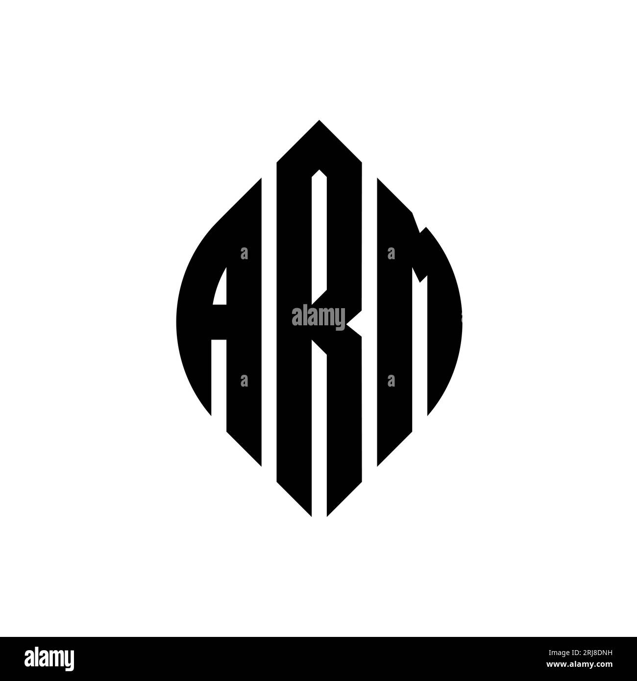 ARM circle letter logo design with circle and ellipse shape. ARM ...