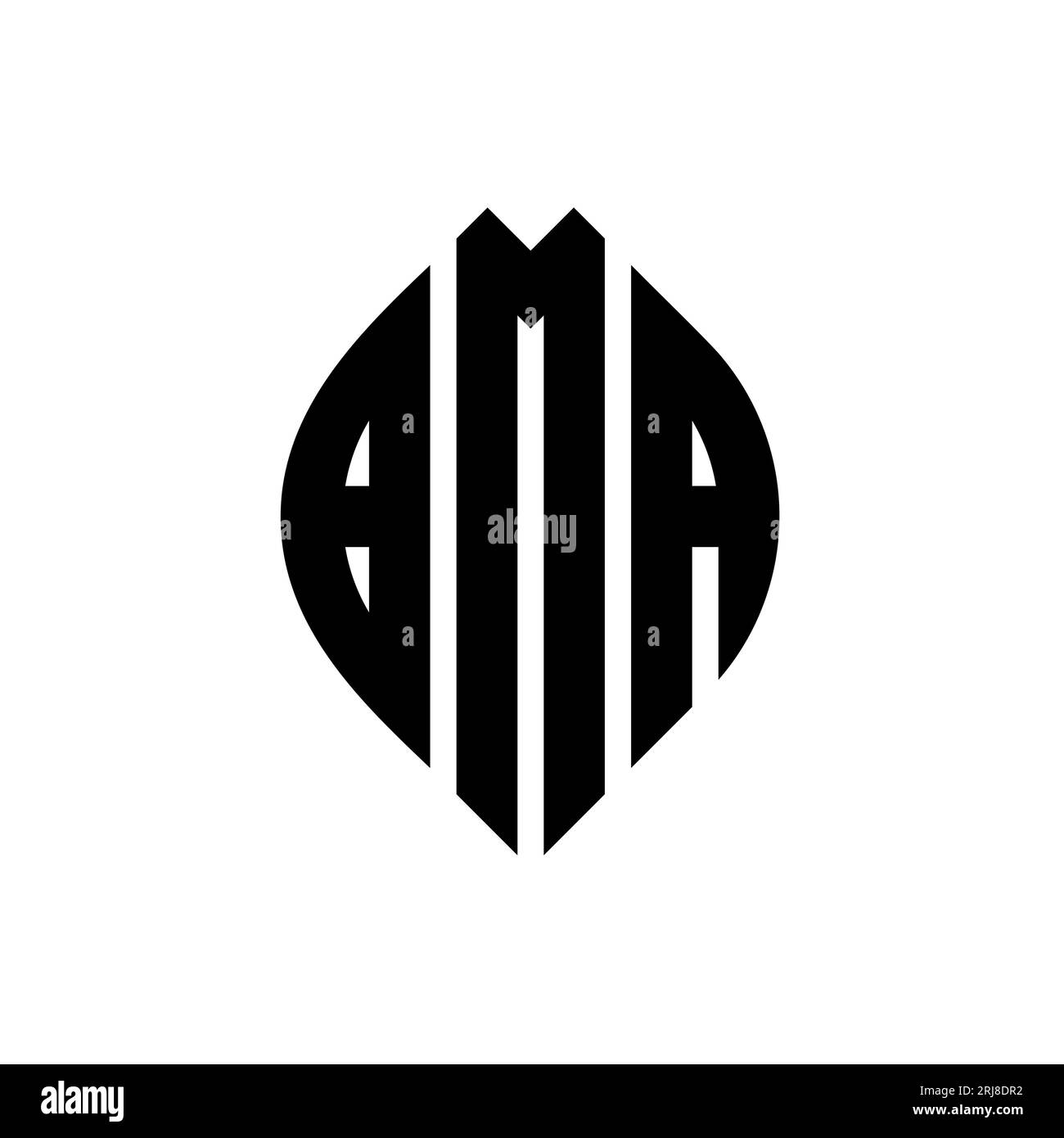 BMA circle letter logo design with circle and ellipse shape. BMA ...