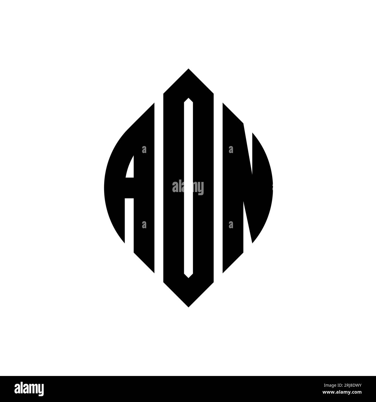 AON circle letter logo design with circle and ellipse shape. AON ...