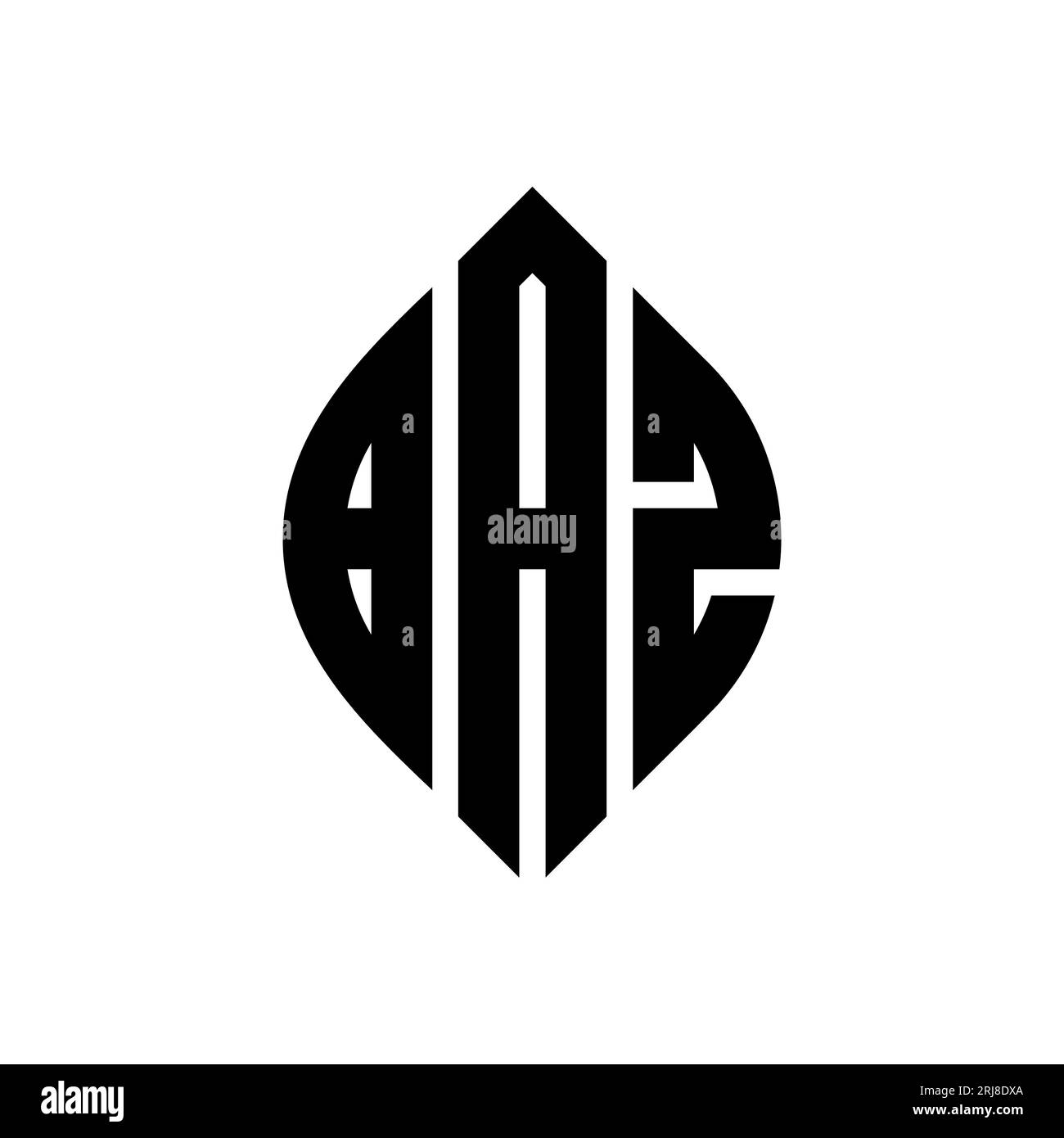 BAZ circle letter logo design with circle and ellipse shape. BAZ ...