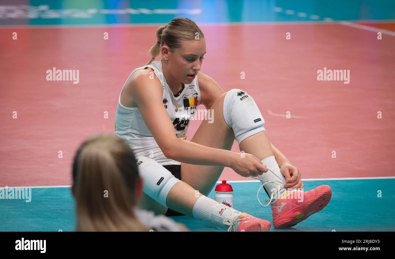 Gent, Belgium. 21st Aug, 2023. Belgium's Celine Van Gestel looks ...