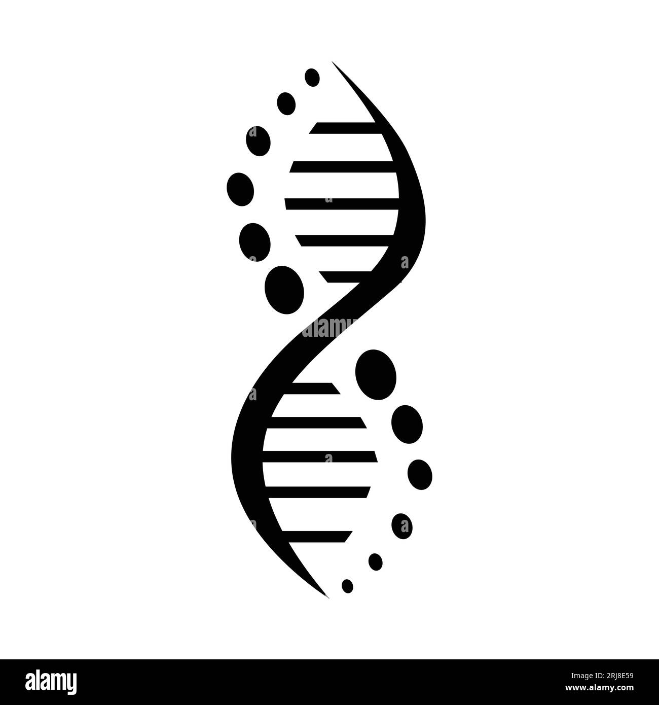 Simple Dna Science Glyph Logo Vector Dna Symbol In Trendy Flat Design