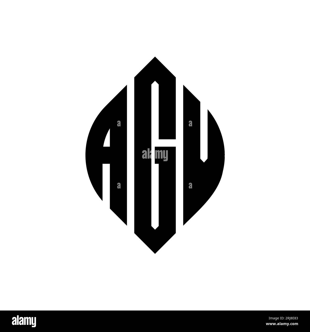 AGV circle letter logo design with circle and ellipse shape. AGV ...