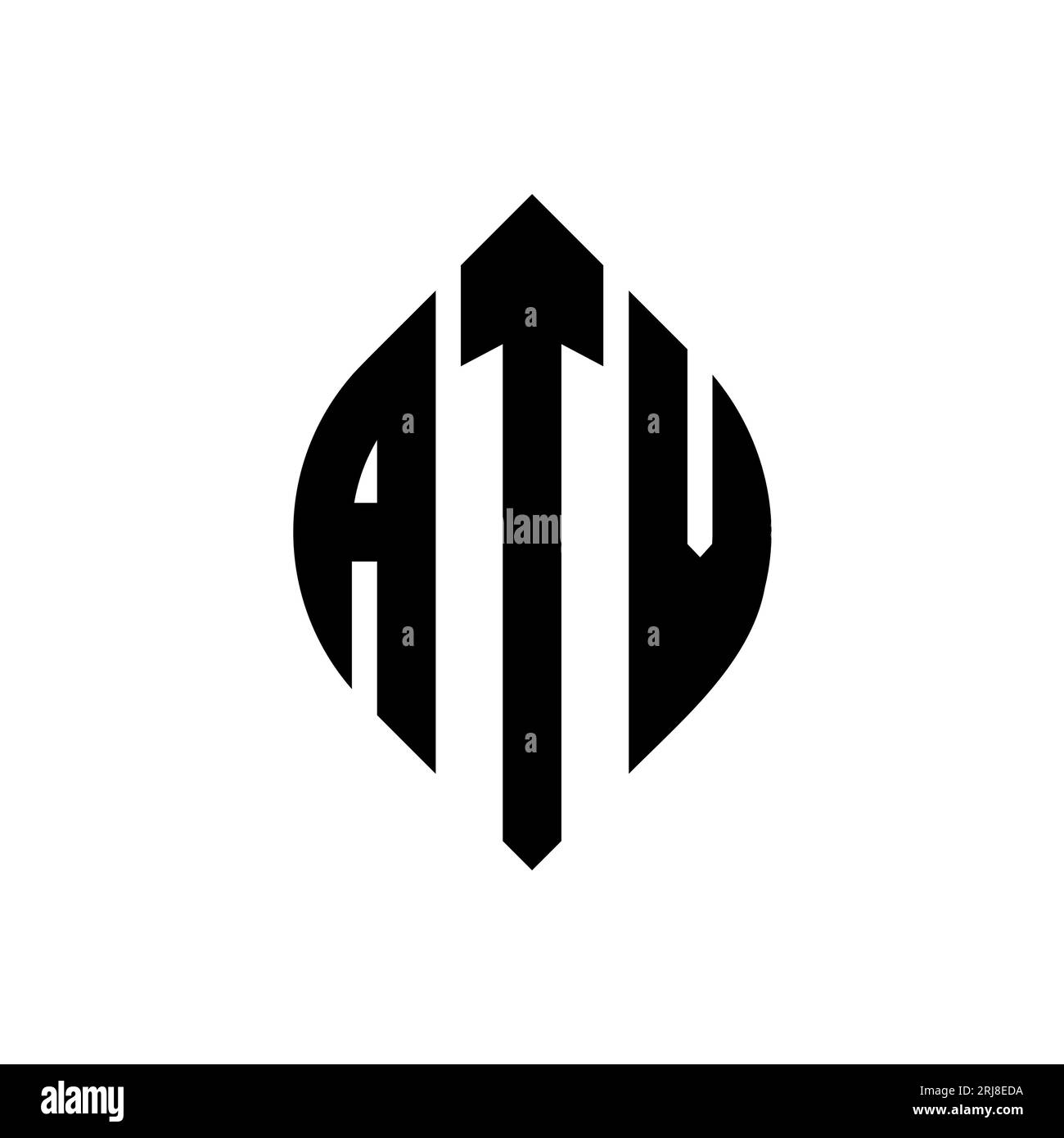 ATV circle letter logo design with circle and ellipse shape. ATV ...