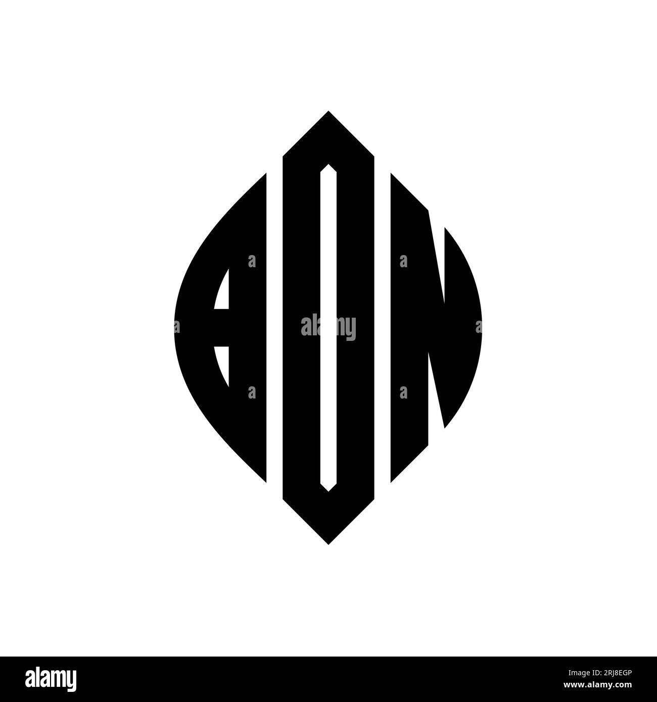 BON circle letter logo design with circle and ellipse shape. BON ...