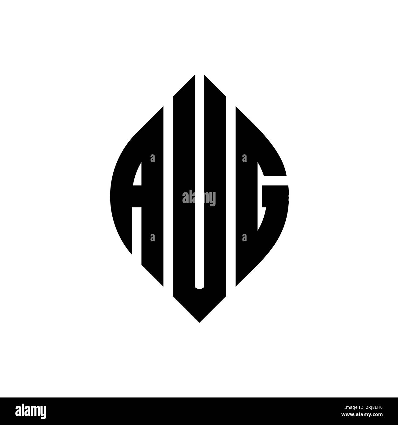AUG circle letter logo design with circle and ellipse shape. AUG ...