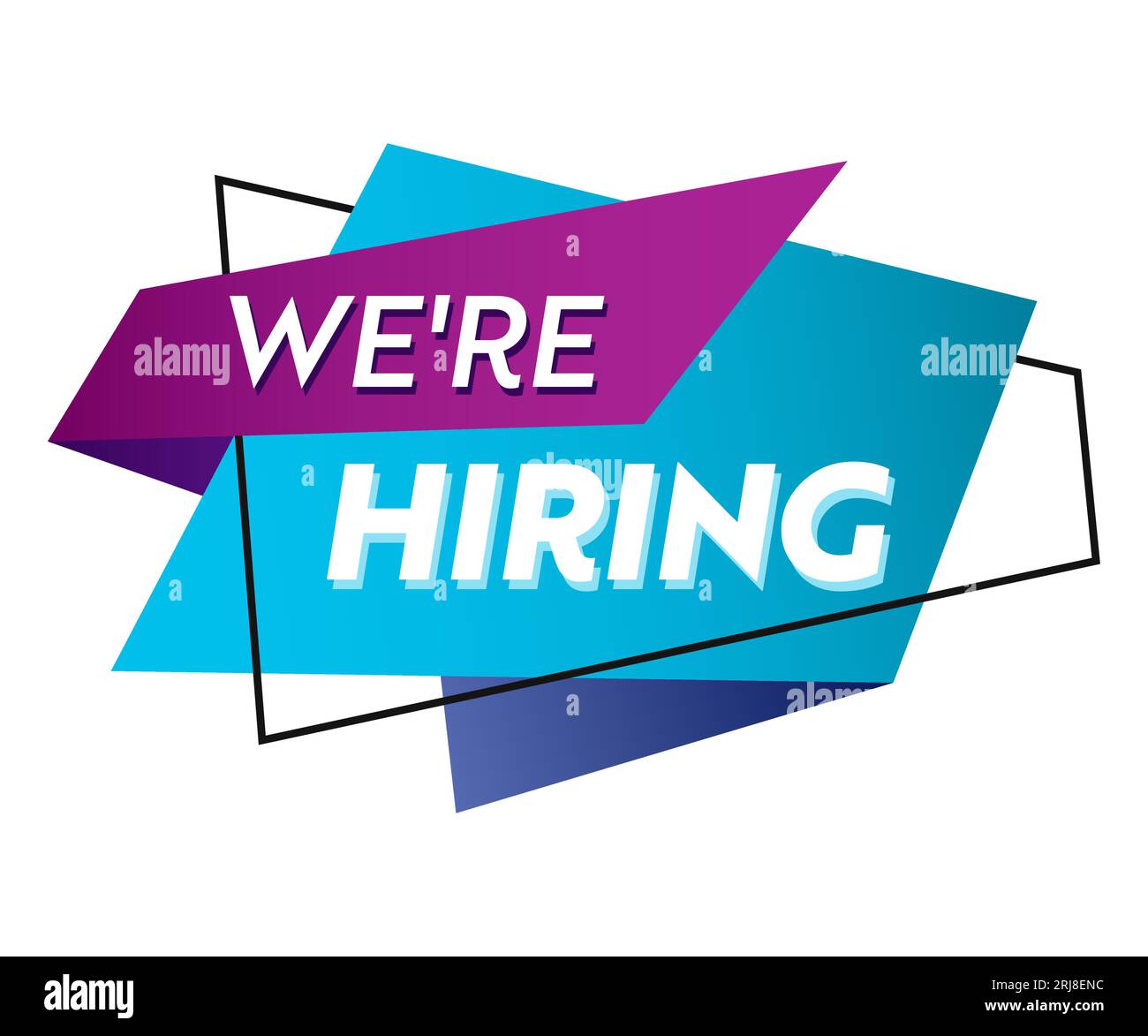 We are hiring violet, blue banner with frame Stock Vector Image & Art ...