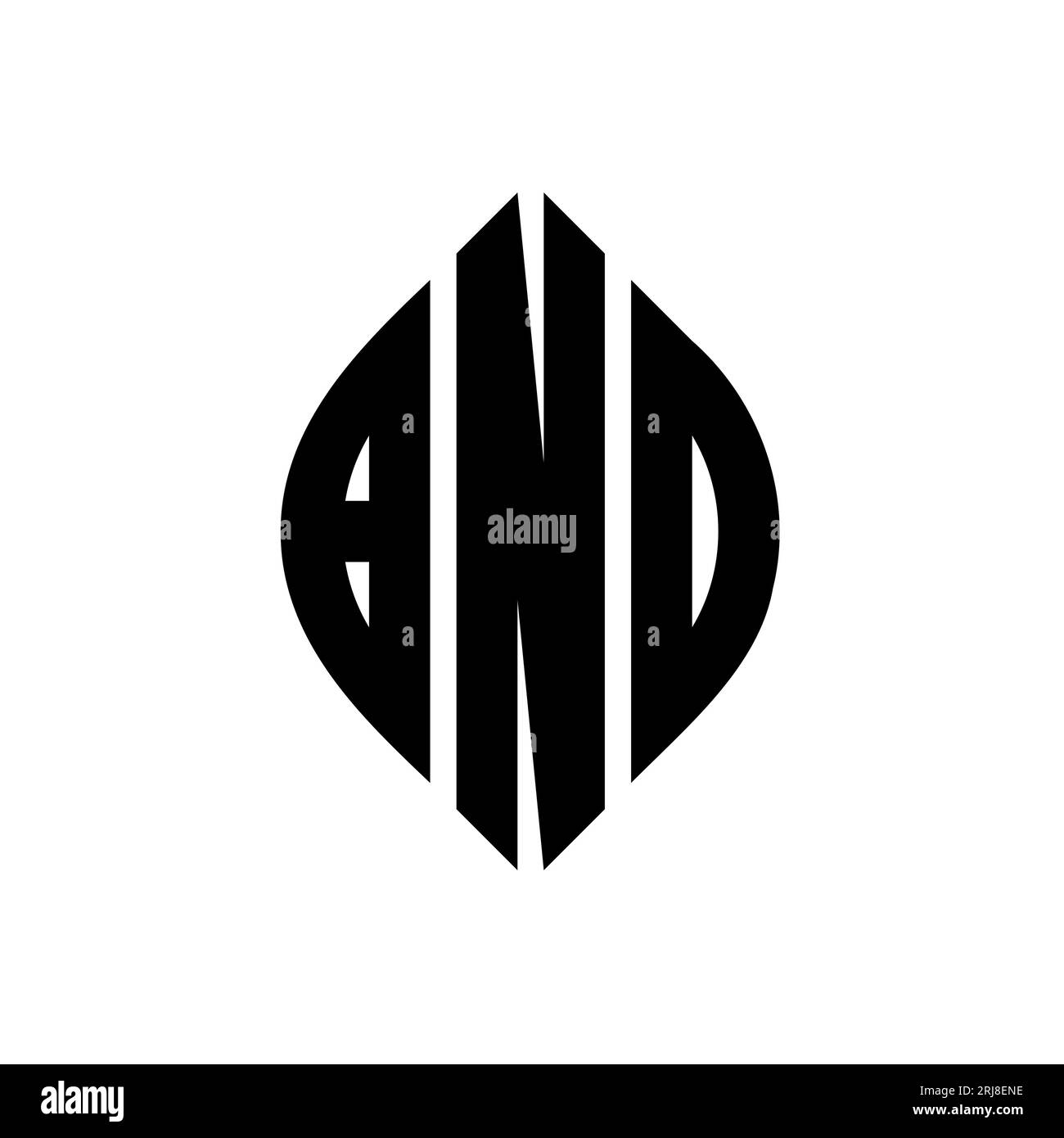 BND circle letter logo design with circle and ellipse shape. BND ...