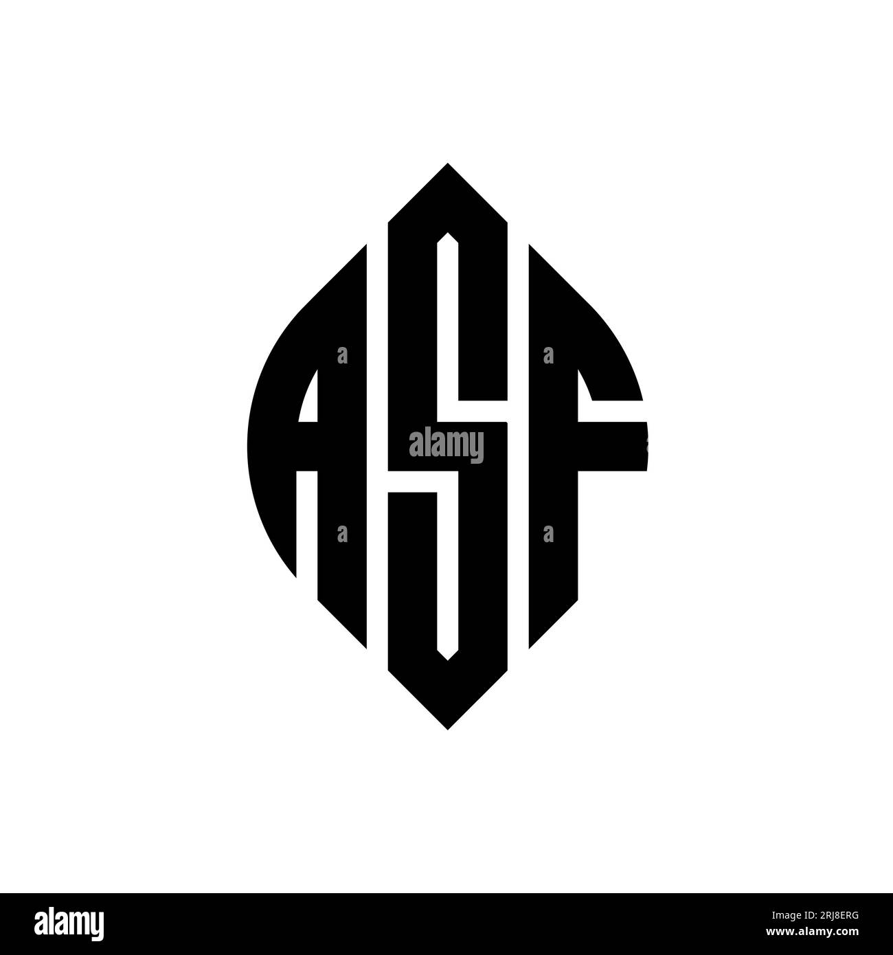 ASF circle letter logo design with circle and ellipse shape. ASF ...
