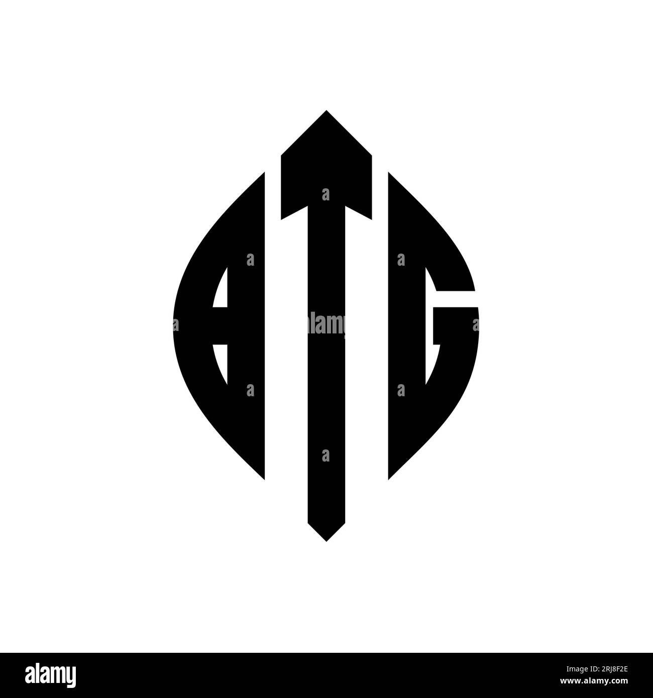 Btg Circle Letter Logo Design With Circle And Ellipse Shape Btg Ellipse Letters With