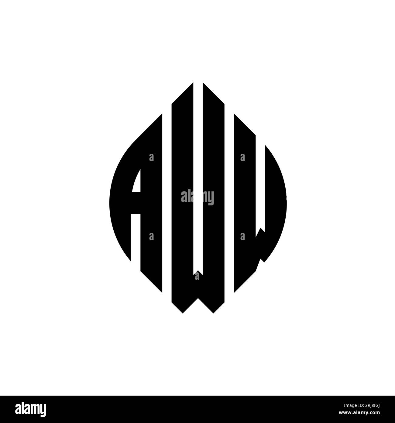 AWW circle letter logo design with circle and ellipse shape. AWW ...