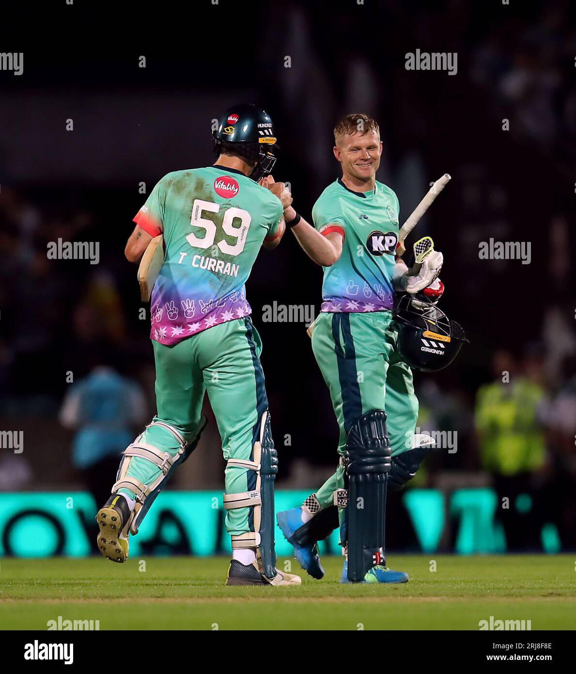Oval Invincibles Sam Billings and Tom Curran celebrate their win after ...