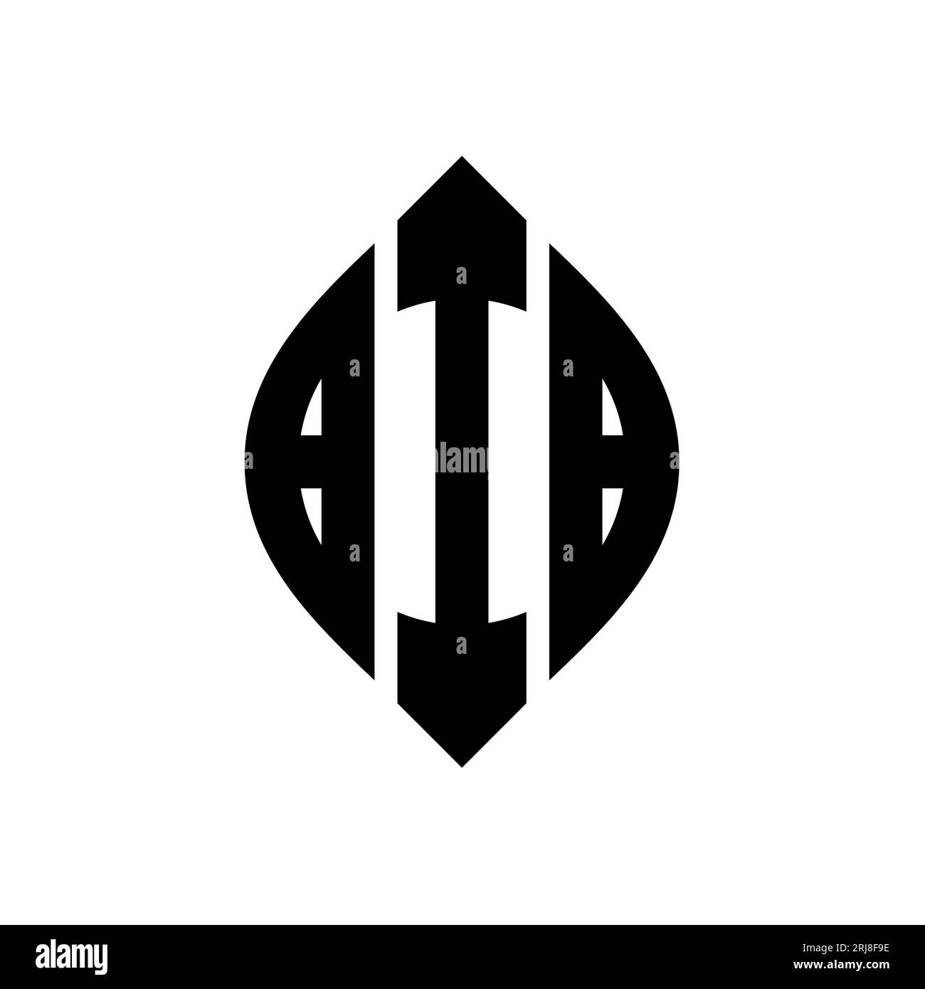 BIB circle letter logo design with circle and ellipse shape. BIB ...