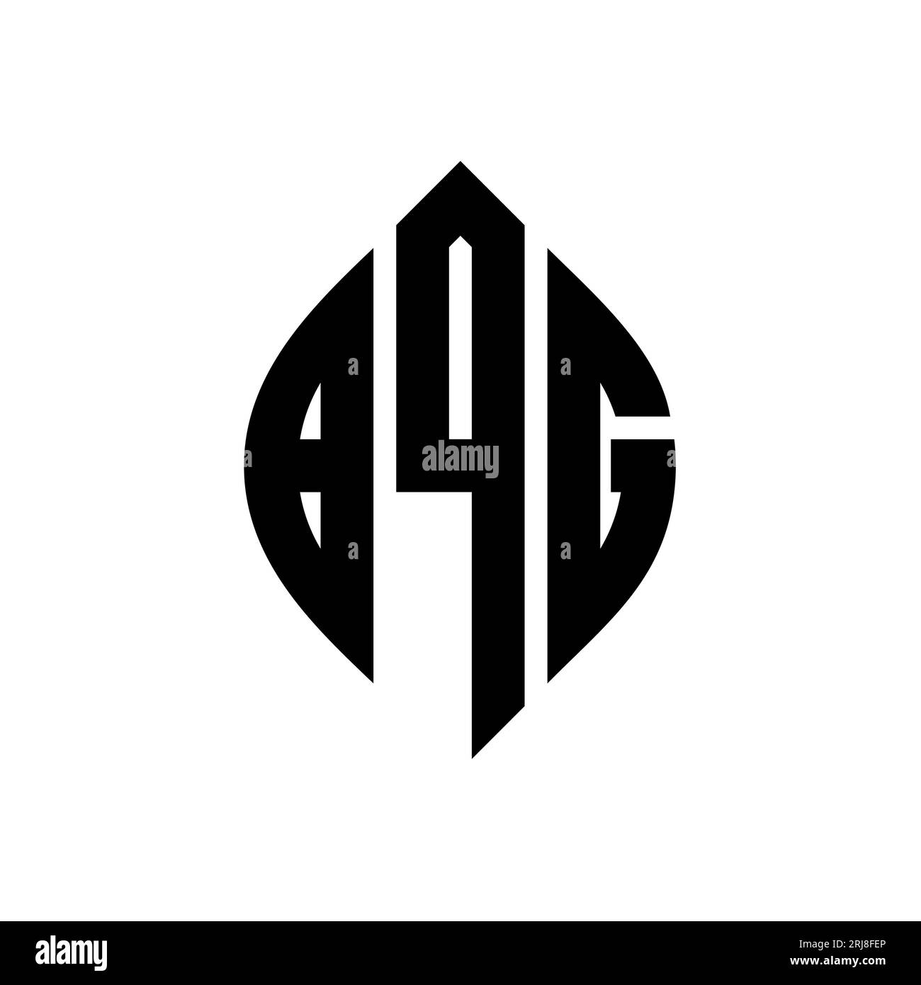 BQG circle letter logo design with circle and ellipse shape. BQG ...