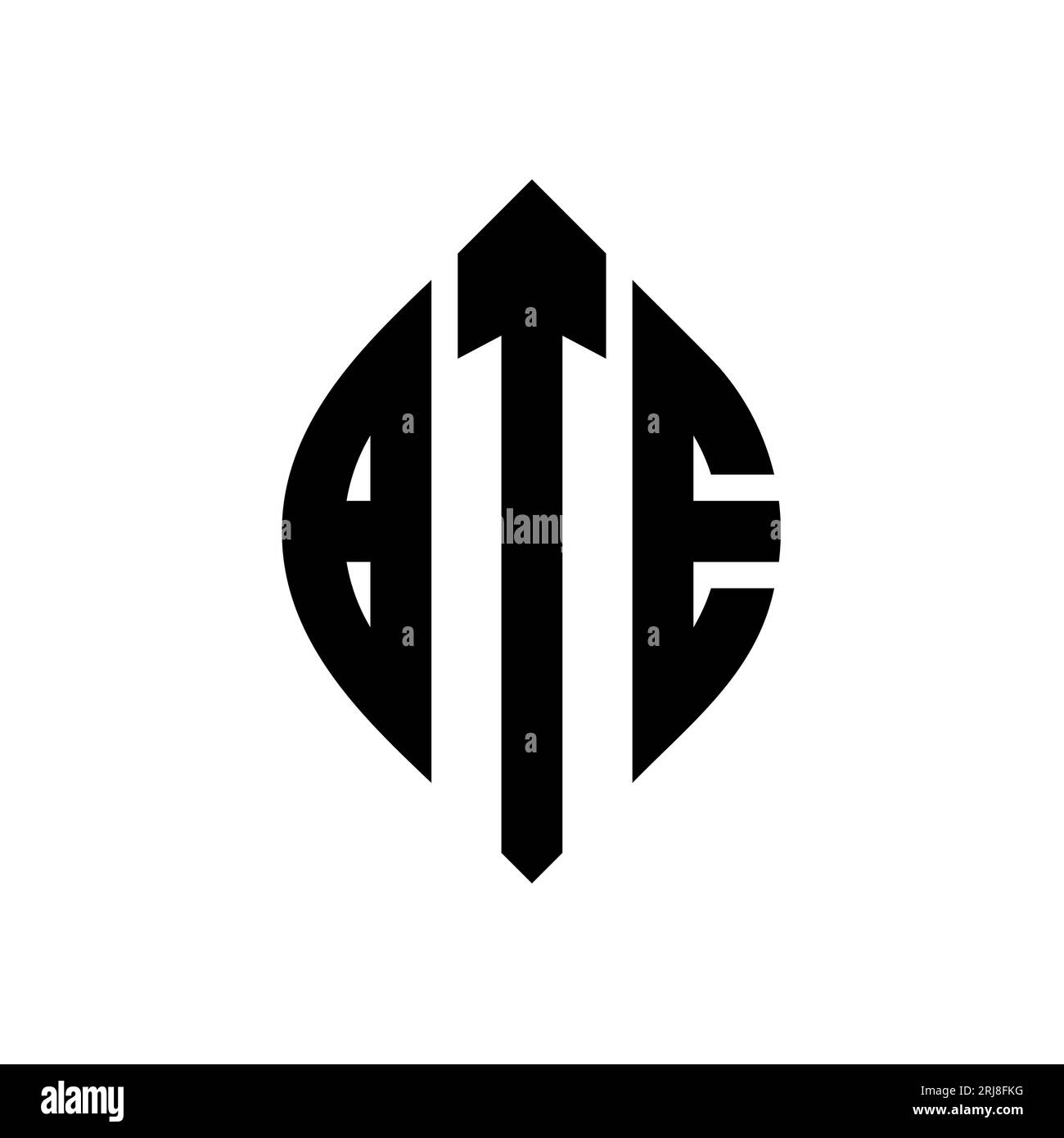BTE circle letter logo design with circle and ellipse shape. BTE ellipse letters with ...