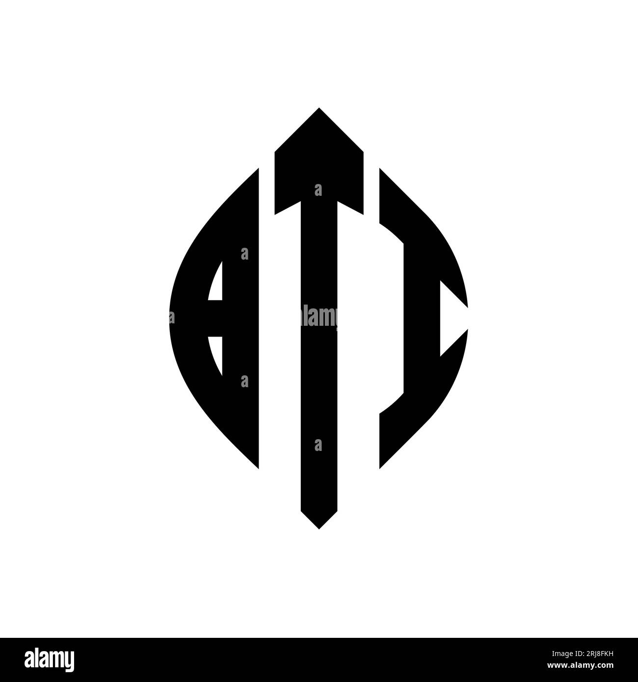 BTI circle letter logo design with circle and ellipse shape. BTI ...