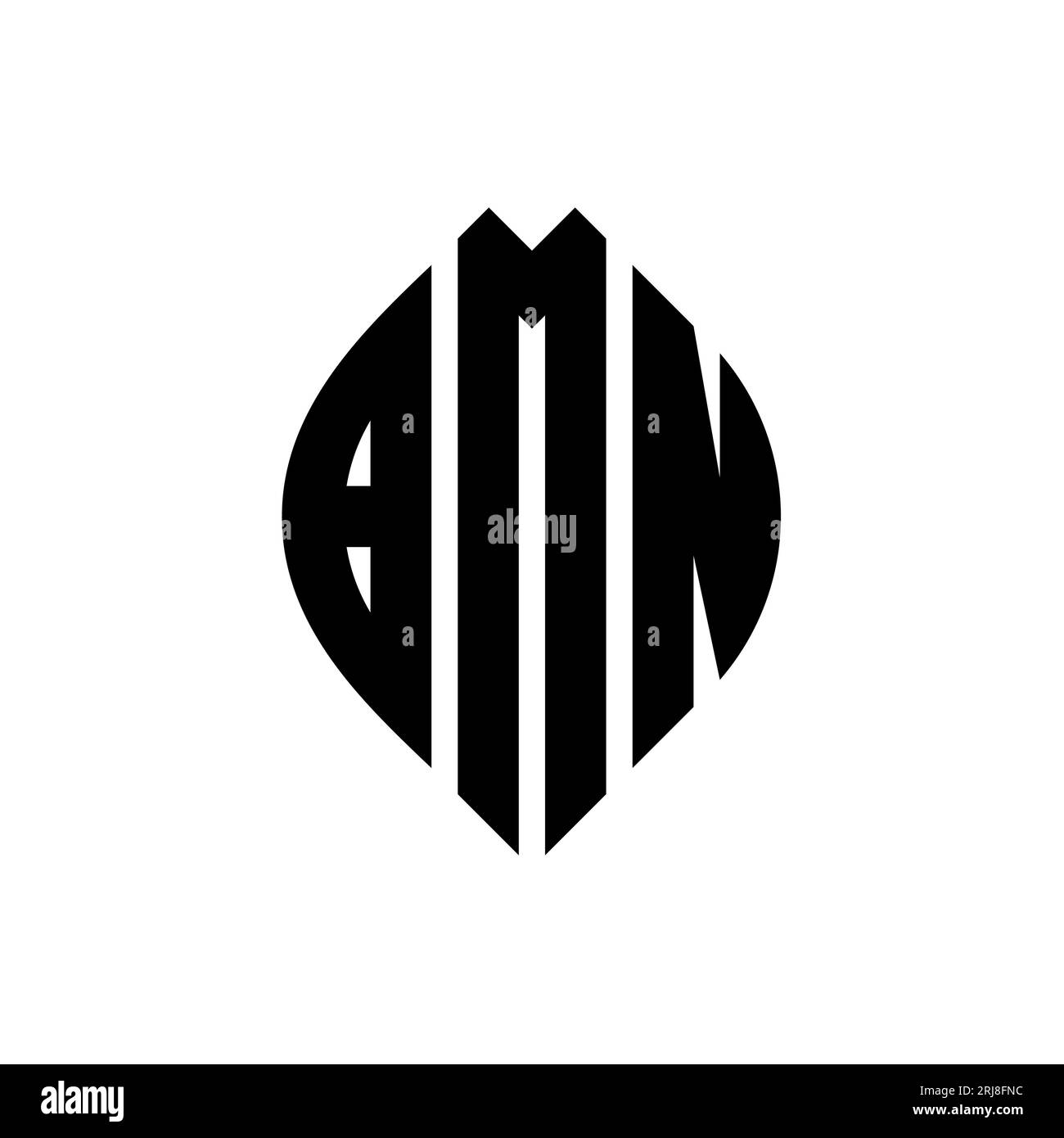BMN circle letter logo design with circle and ellipse shape. BMN ...