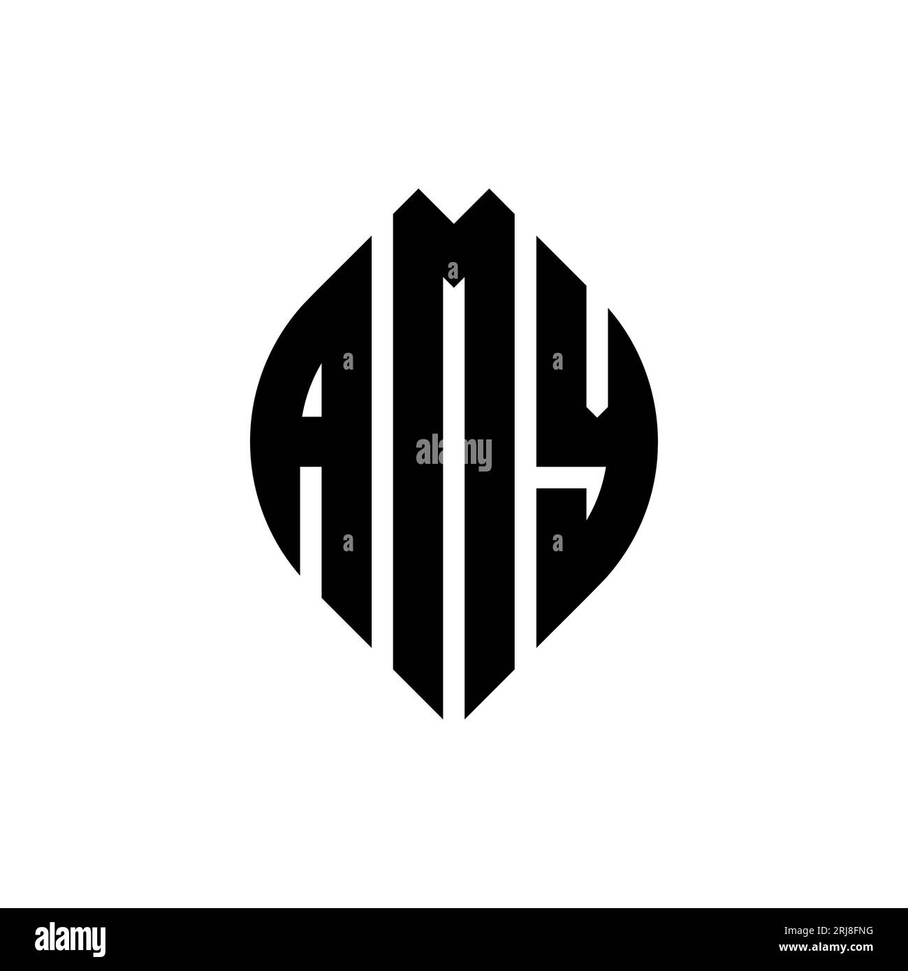 AMY circle letter logo design with circle and ellipse shape. AMY ...