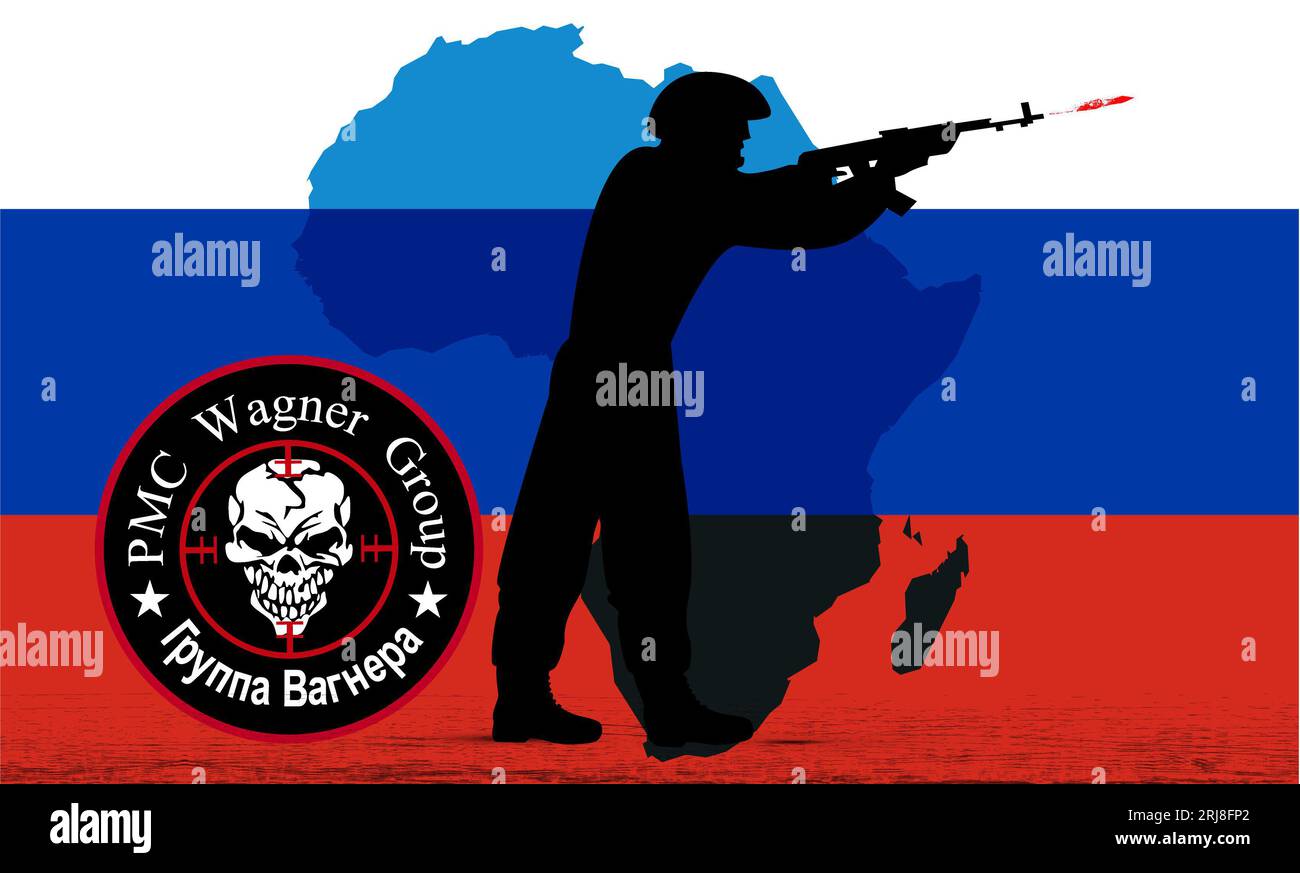 2023. Illustration of an action movie with a Wagner military company in ...