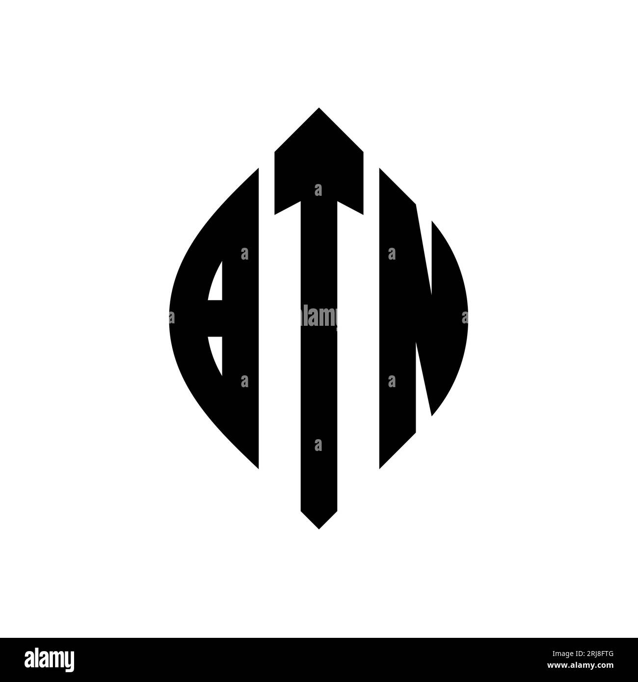 BTN circle letter logo design with circle and ellipse shape. BTN ...