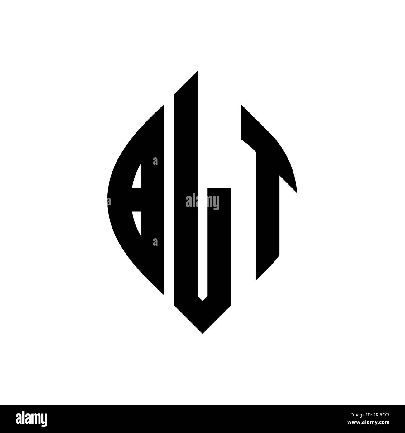 BLT circle letter logo design with circle and ellipse shape. BLT ...