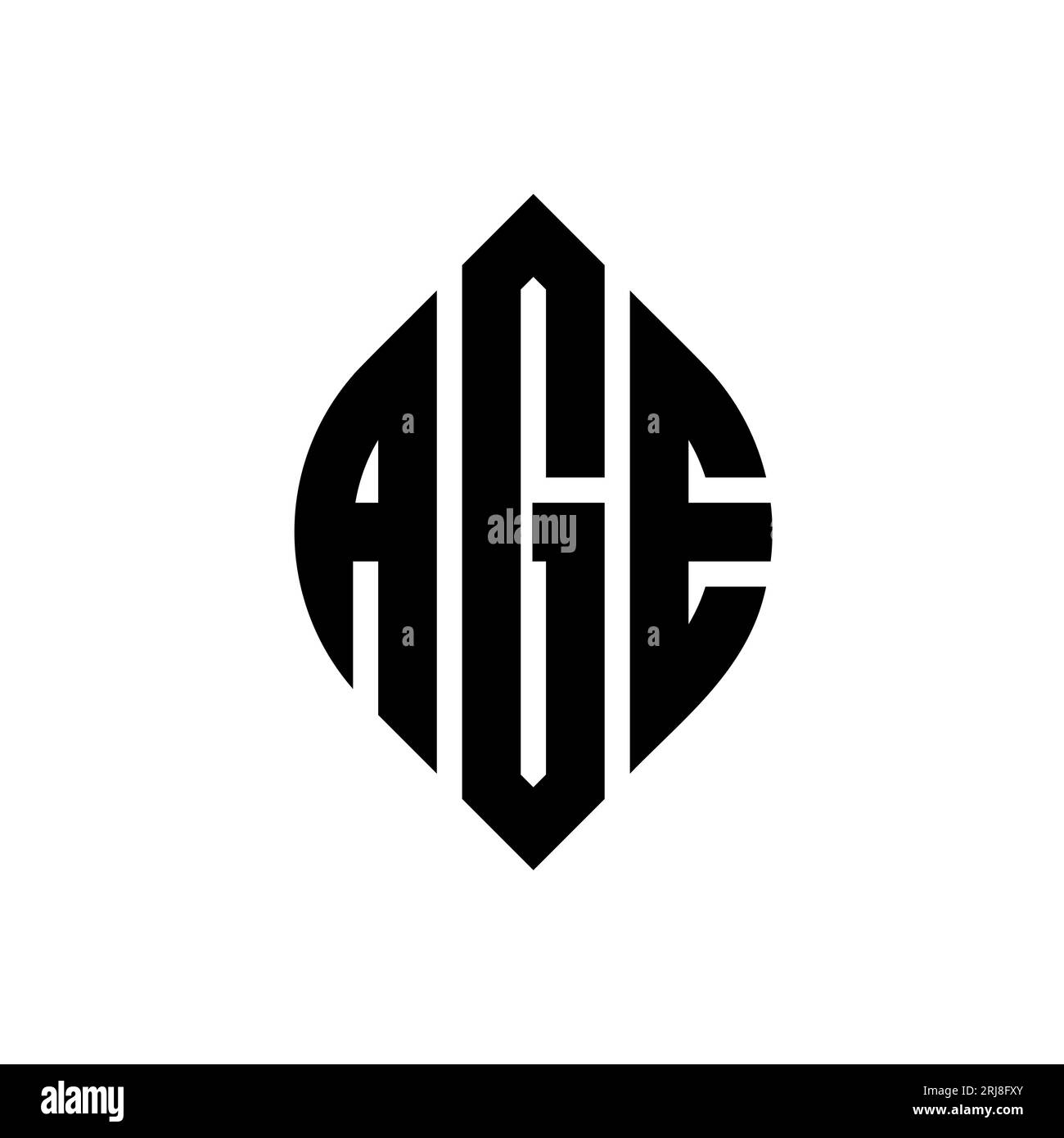 AGE circle letter logo design with circle and ellipse shape. AGE ...