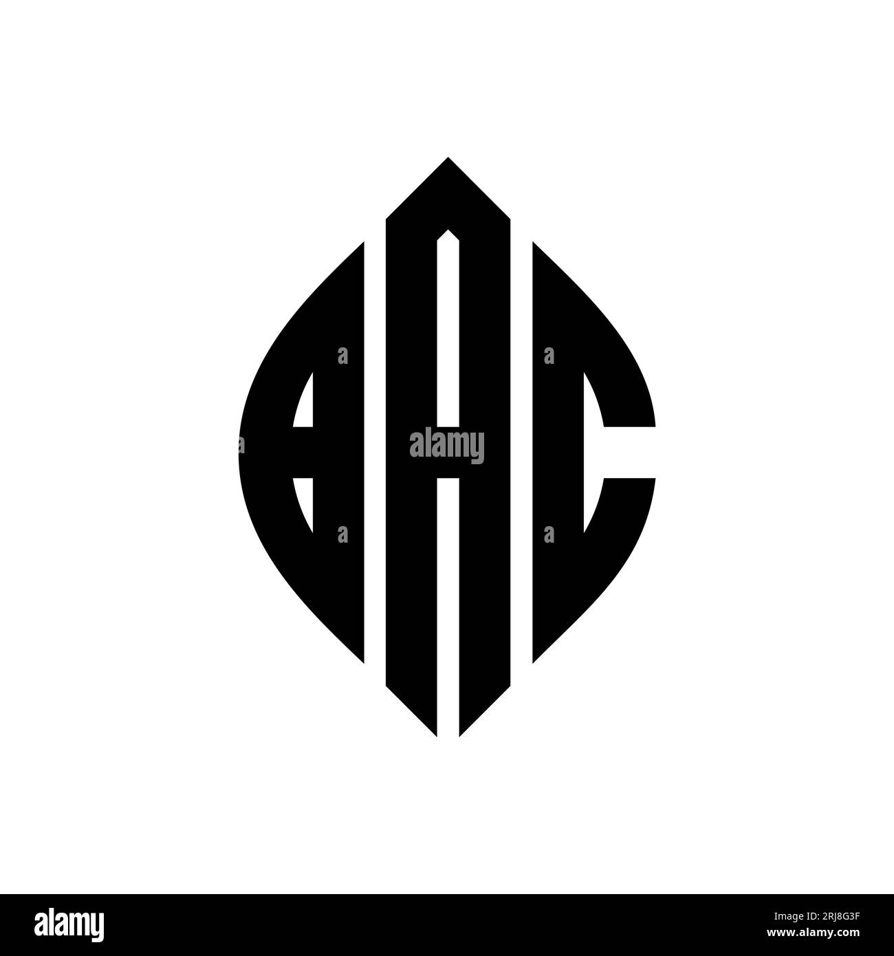 BAC circle letter logo design with circle and ellipse shape. BAC ...