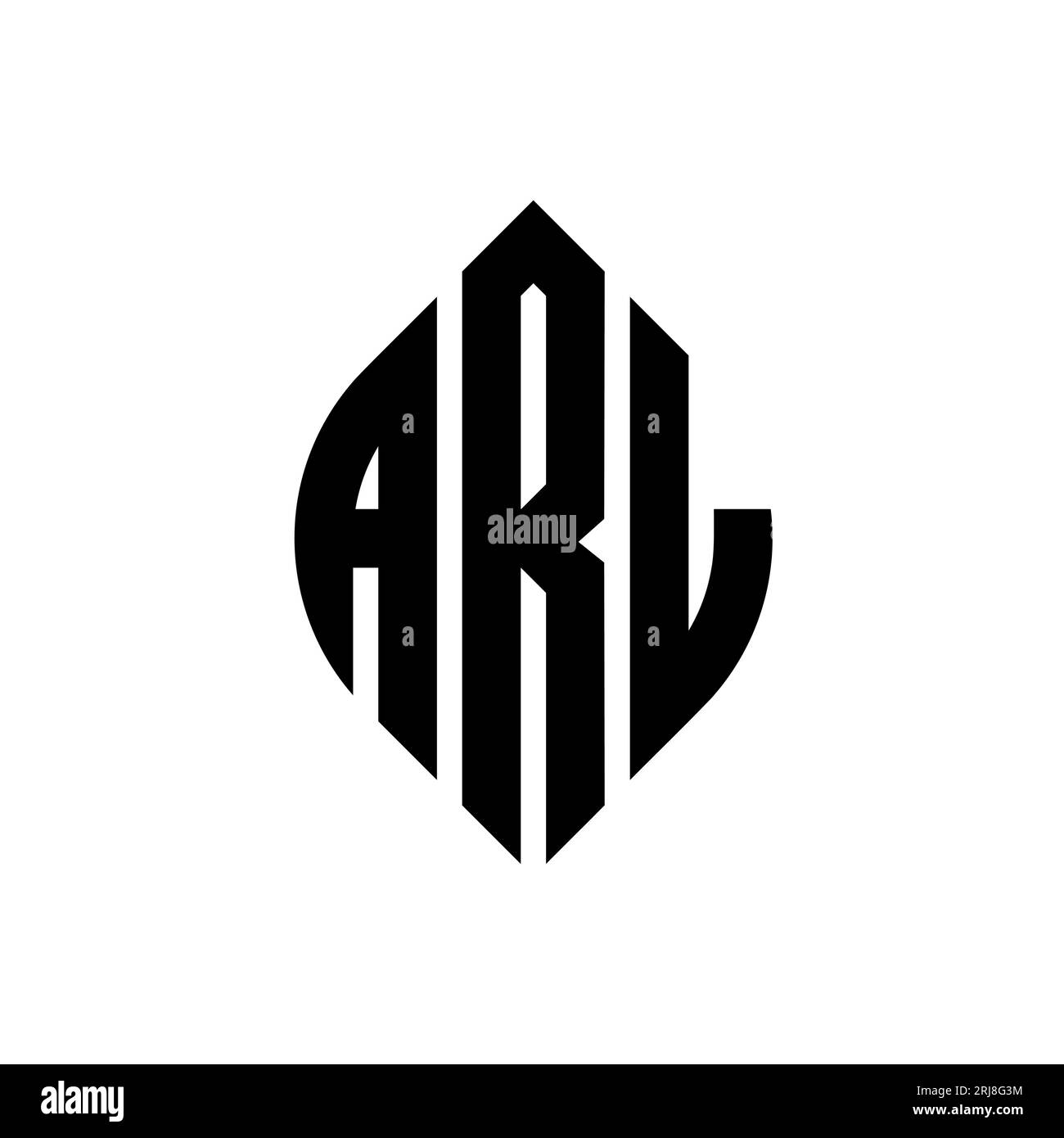 ARL circle letter logo design with circle and ellipse shape. ARL ...