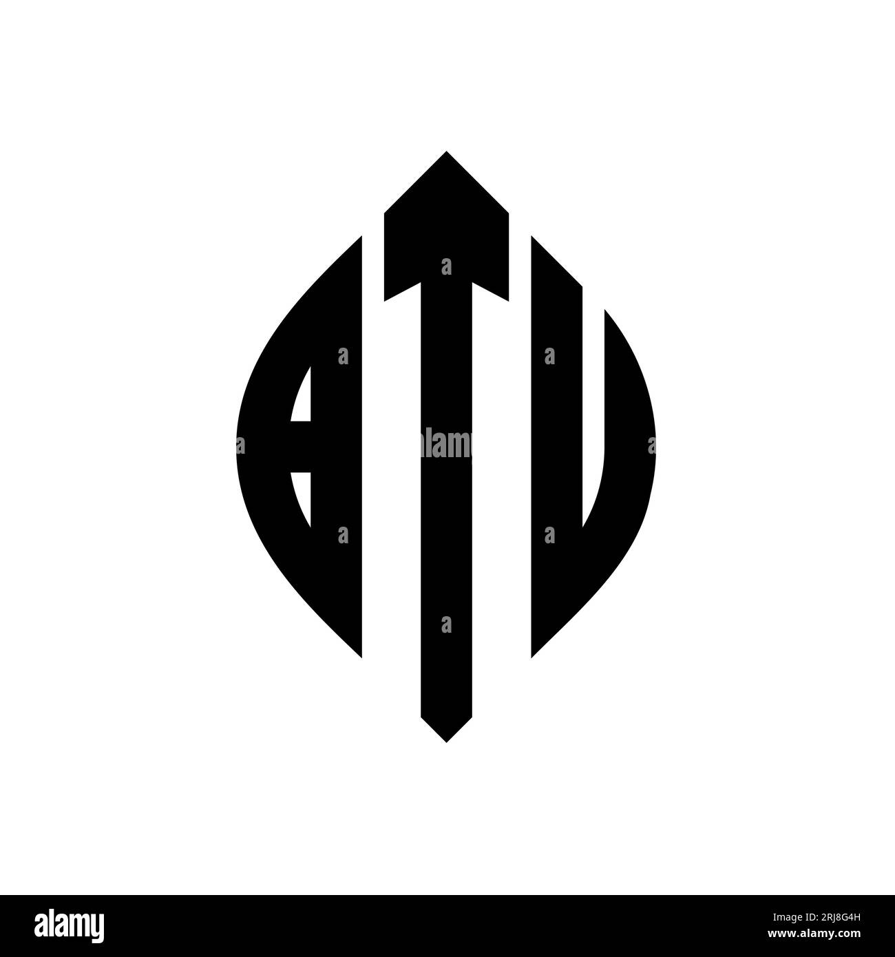 BTU circle letter logo design with circle and ellipse shape. BTU ...