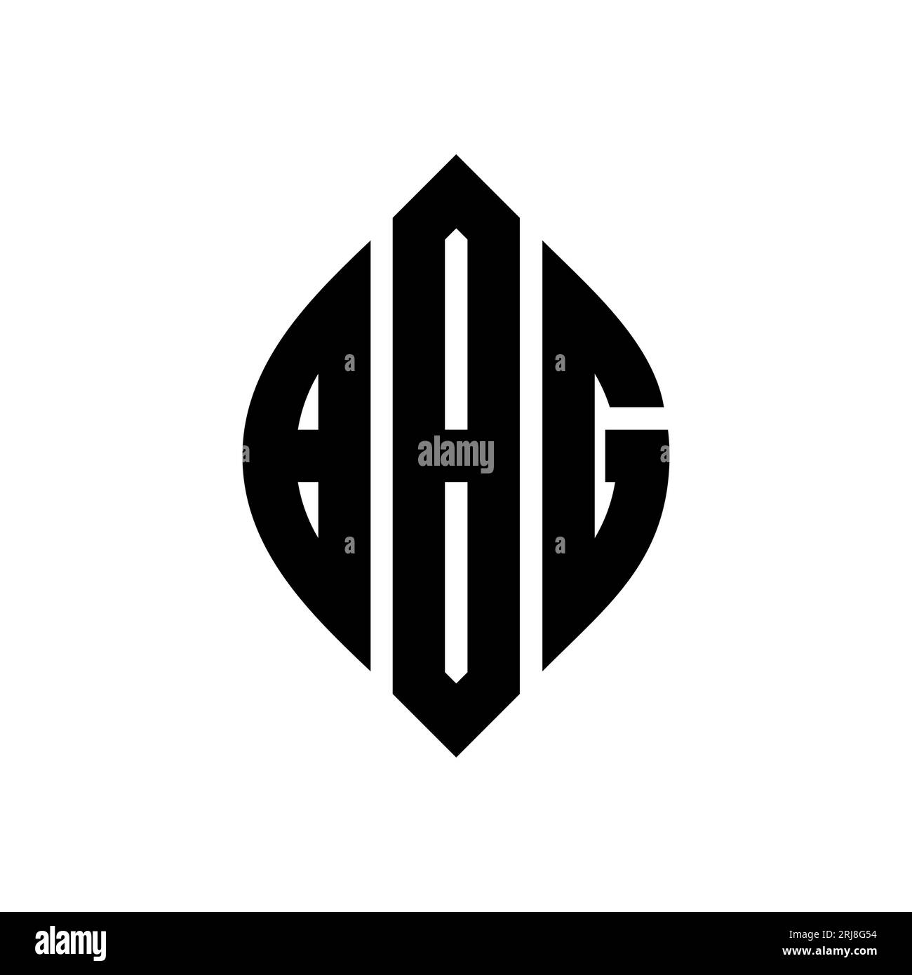 BBG circle letter logo design with circle and ellipse shape. BBG ...