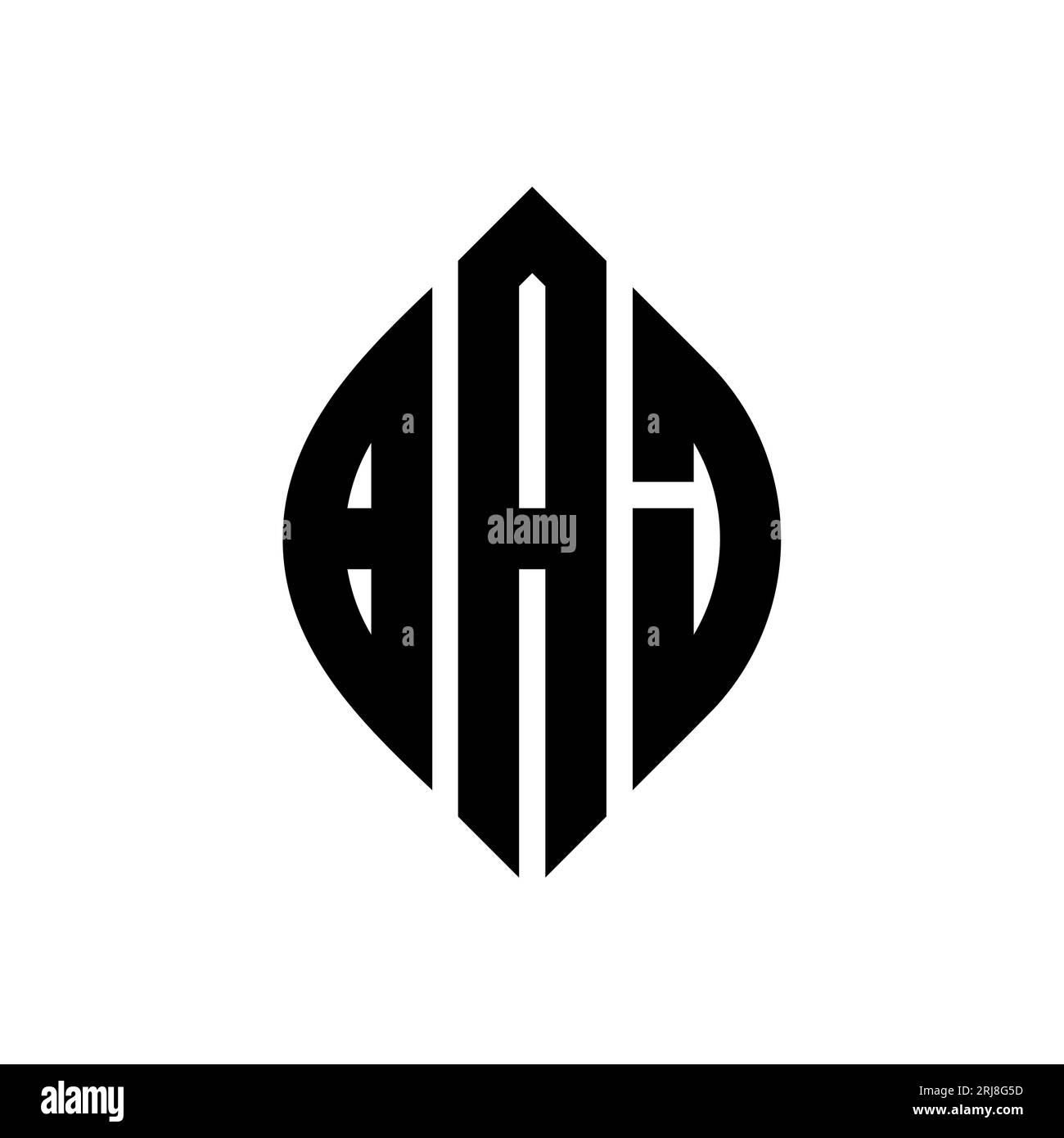 BAJ circle letter logo design with circle and ellipse shape. BAJ ...