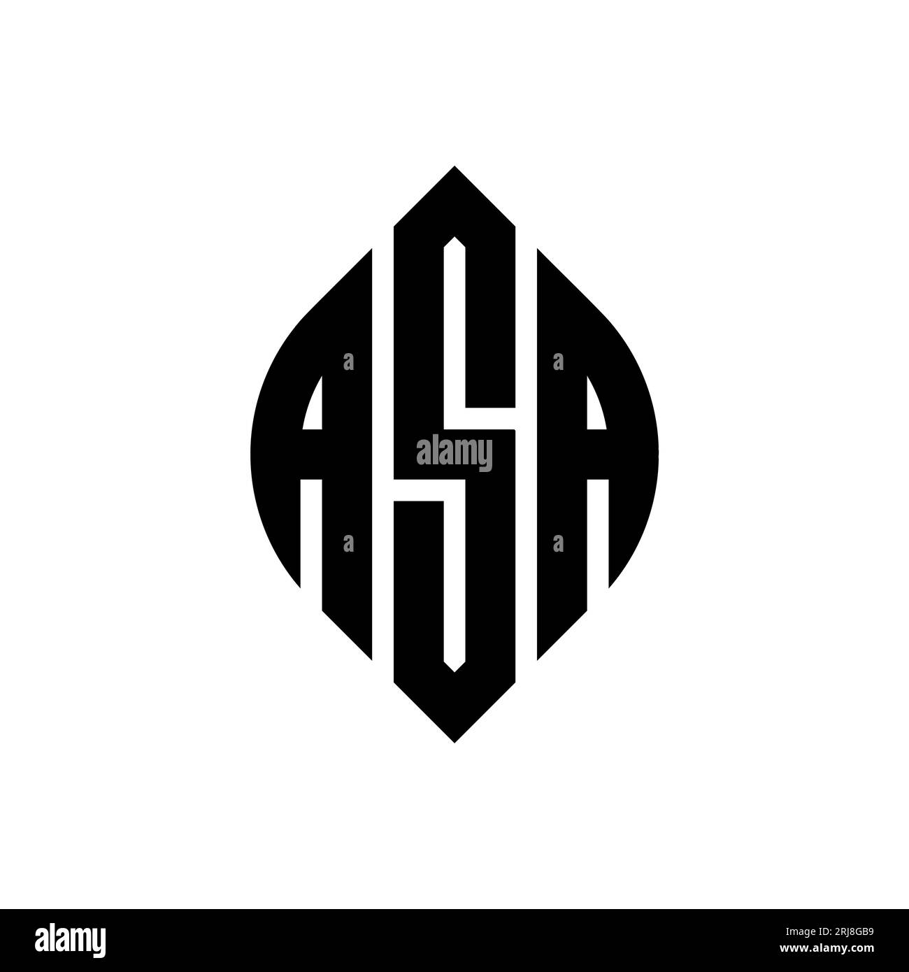 ASA circle letter logo design with circle and ellipse shape. ASA ...