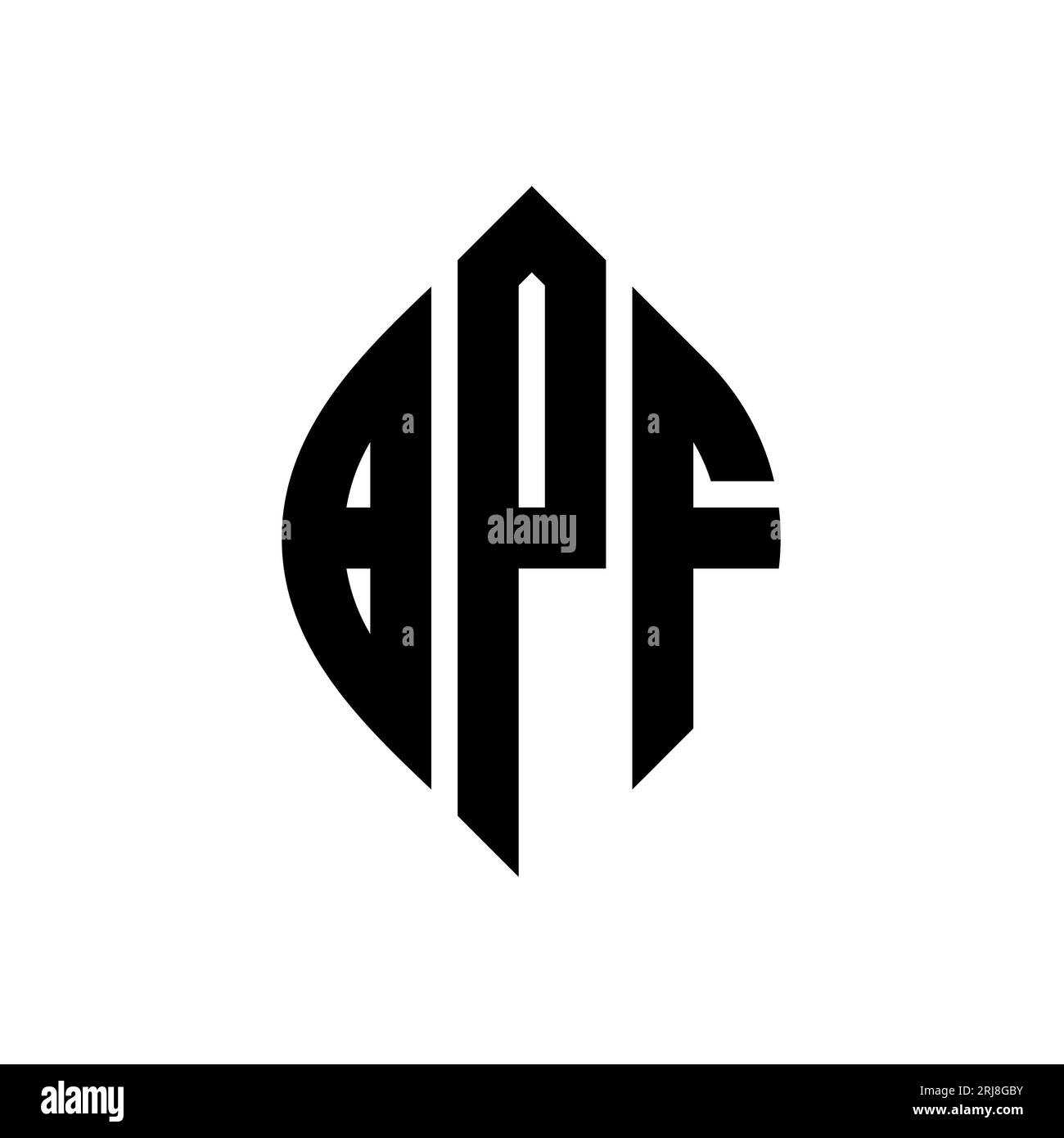 BPF circle letter logo design with circle and ellipse shape. BPF ...