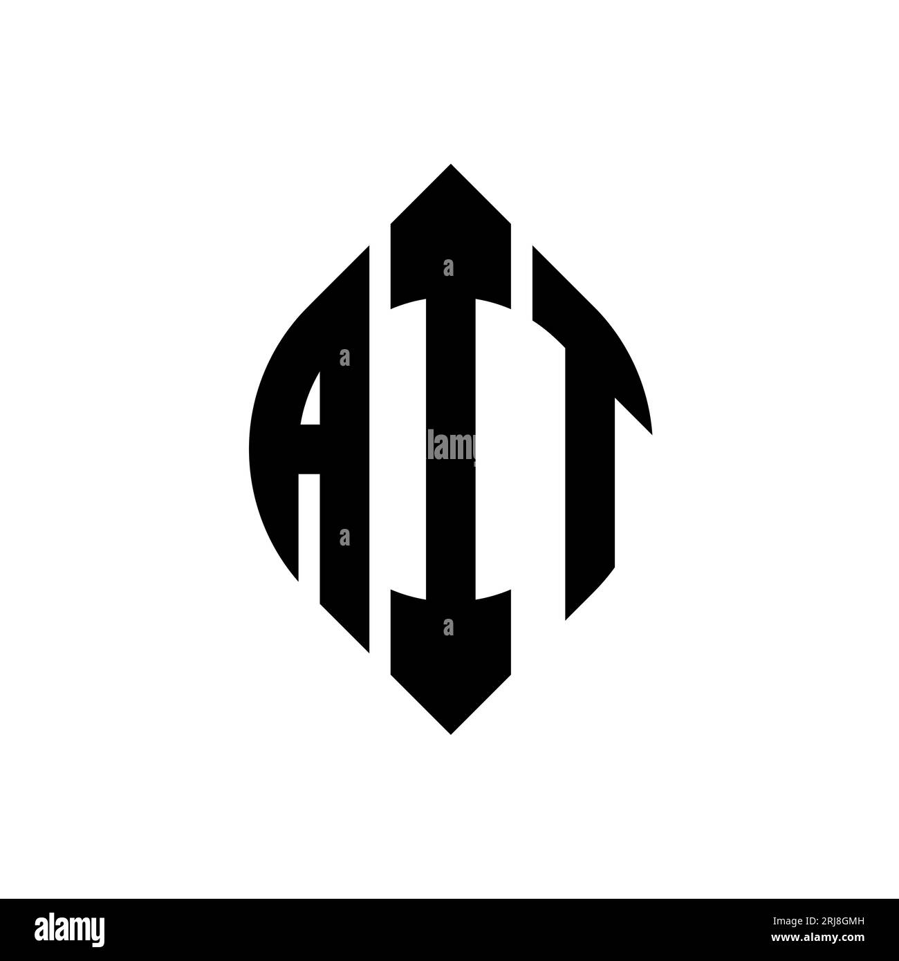 AIT circle letter logo design with circle and ellipse shape. AIT ...