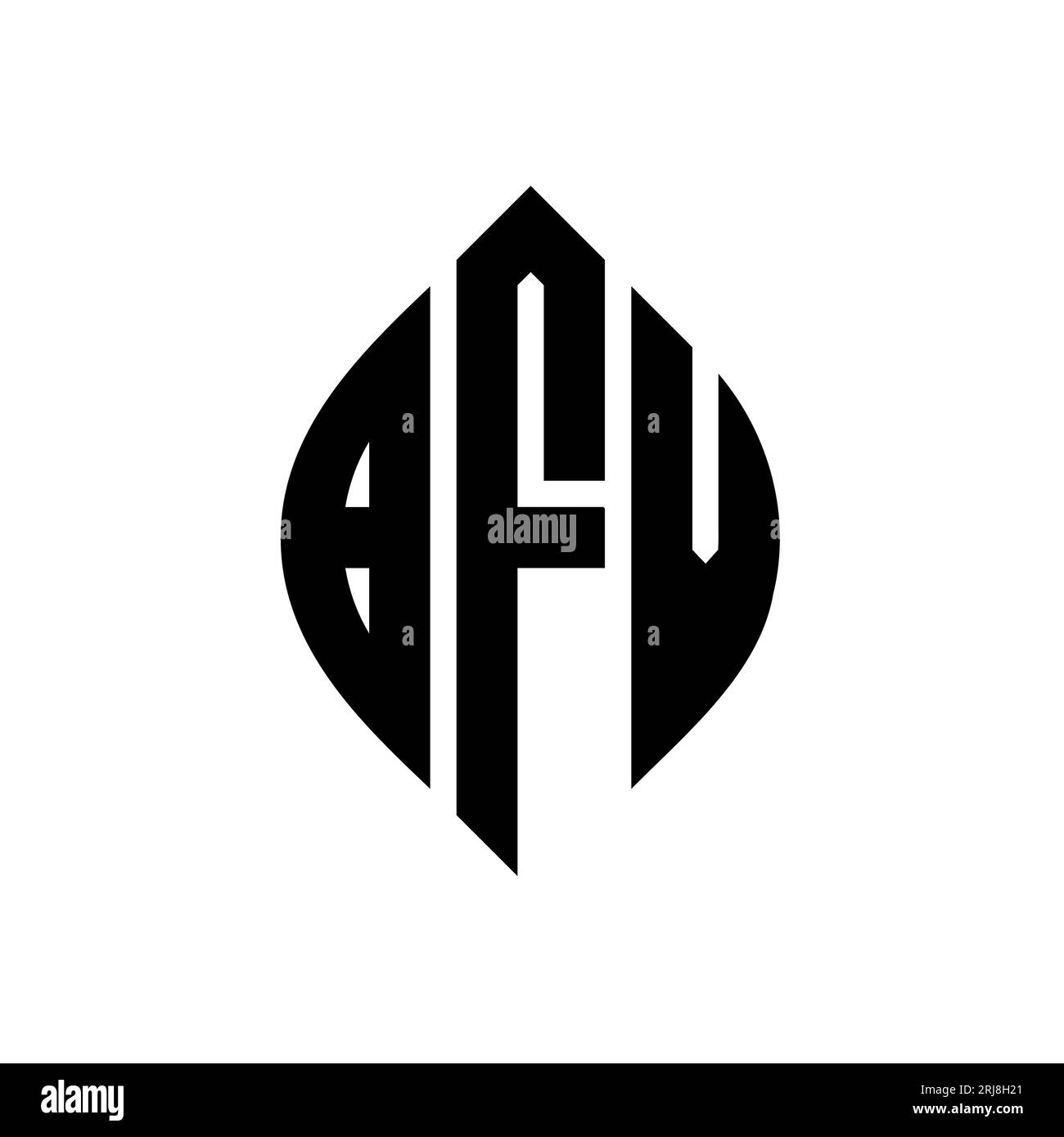 BFV circle letter logo design with circle and ellipse shape. BFV ...