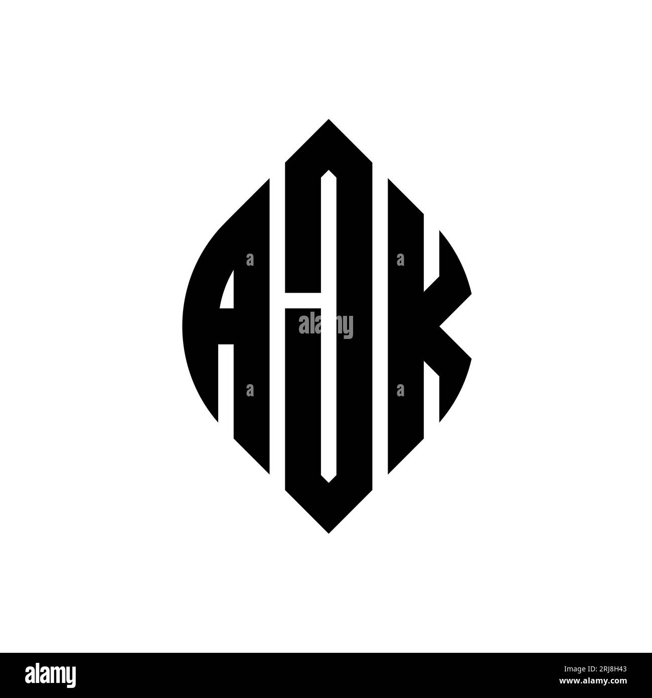AJK circle letter logo design with circle and ellipse shape. AJK ...