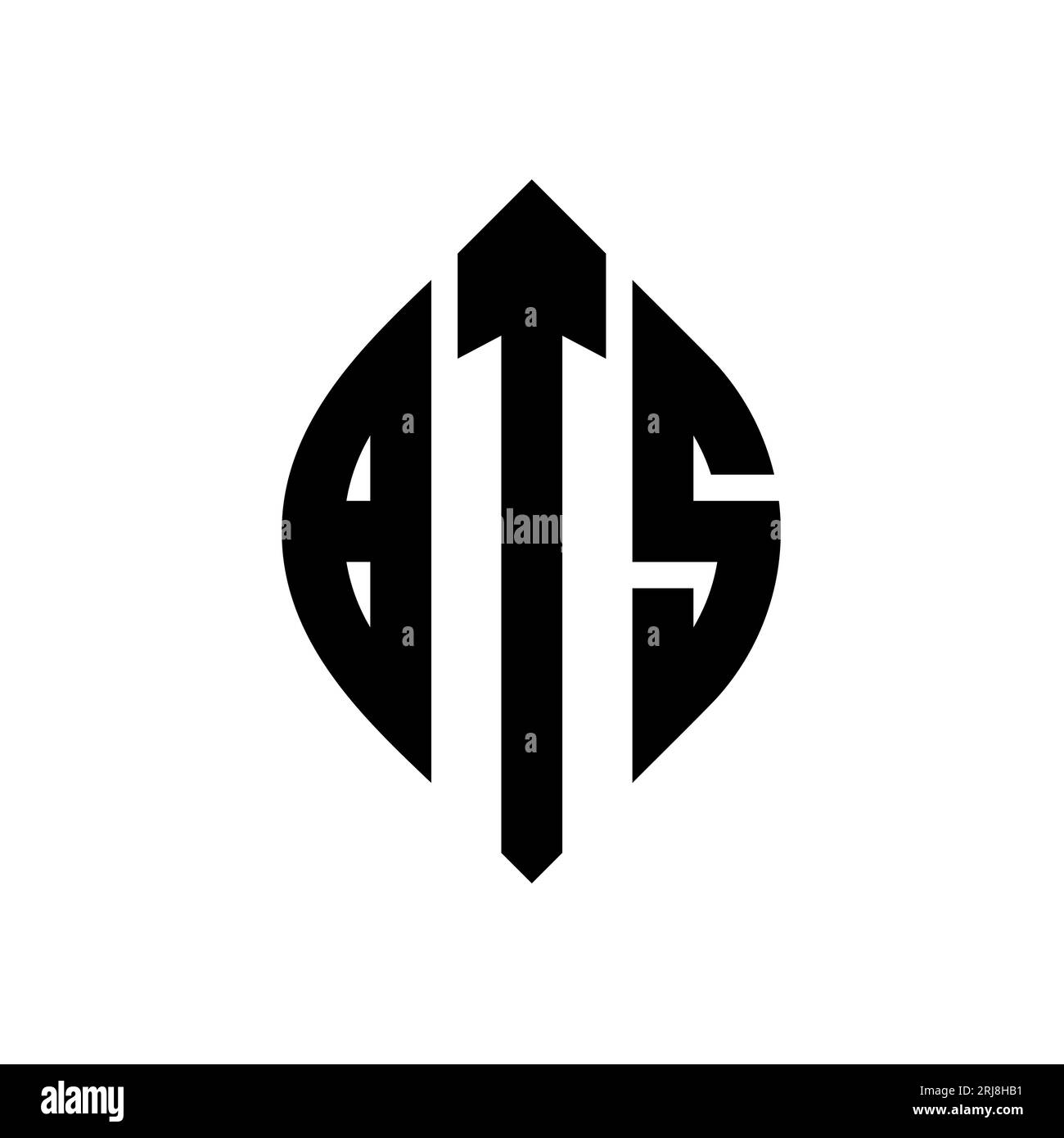 Bts Circle Letter Logo Design With Circle And Ellipse Shape Bts Ellipse Letters With