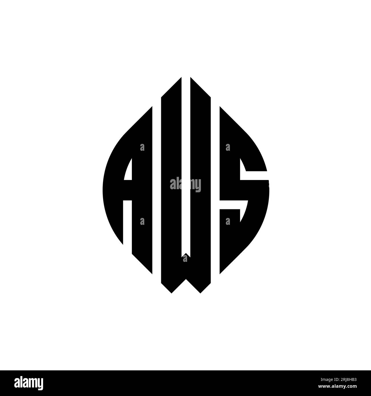 AWS circle letter logo design with circle and ellipse shape. AWS ...