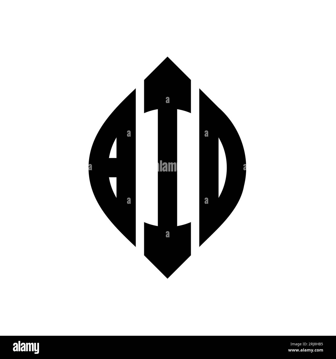 BIO circle letter logo design with circle and ellipse shape. BIO ...