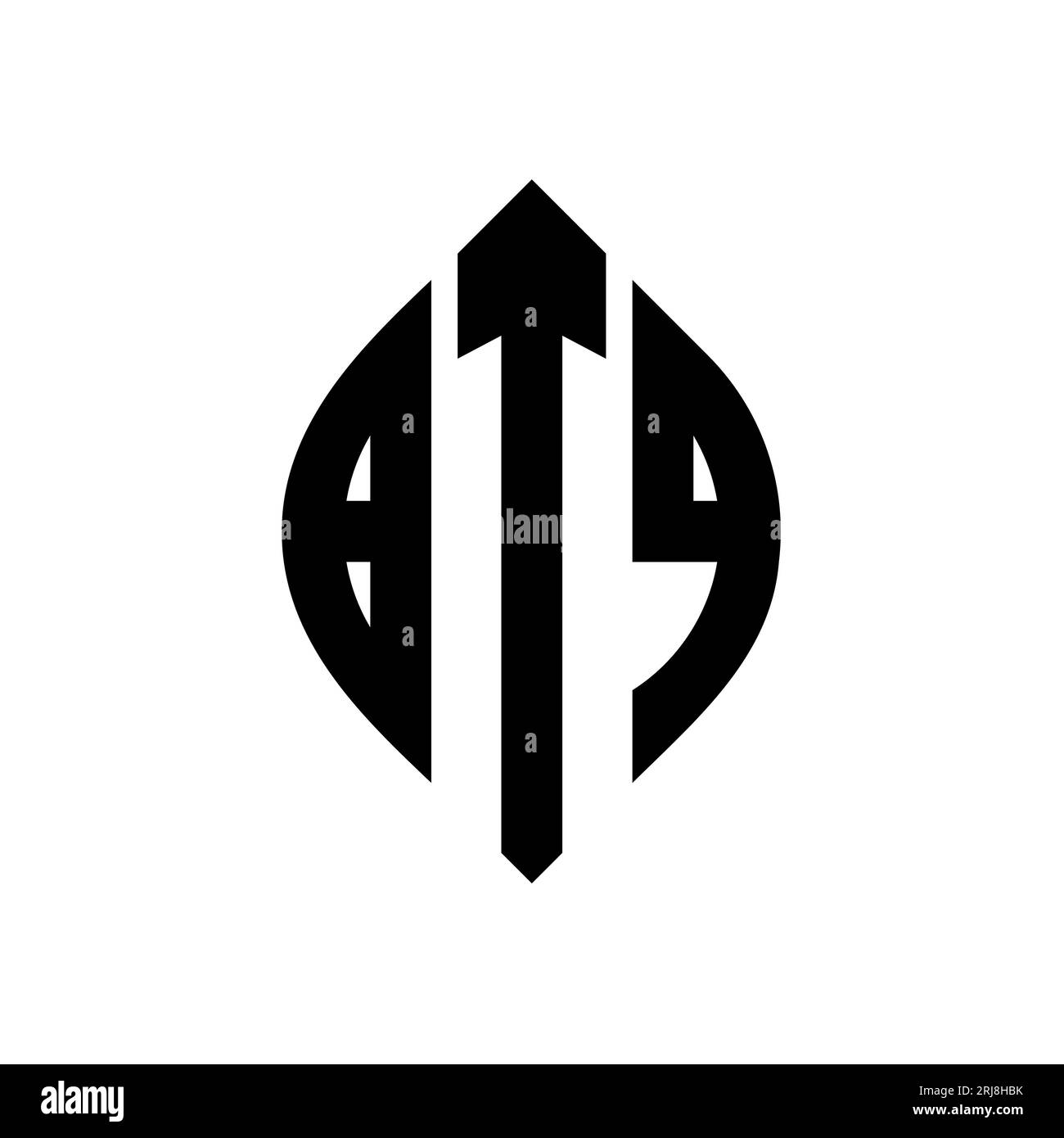 BTQ circle letter logo design with circle and ellipse shape. BTQ ...