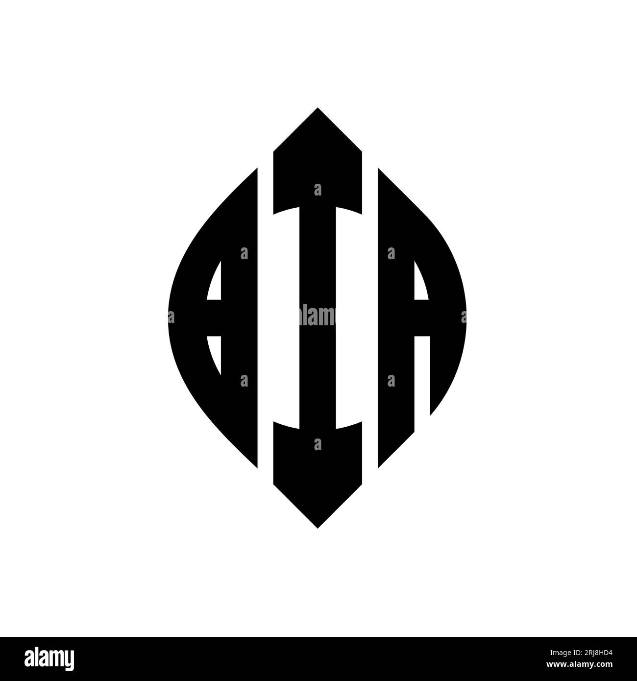 BIA circle letter logo design with circle and ellipse shape. BIA ...