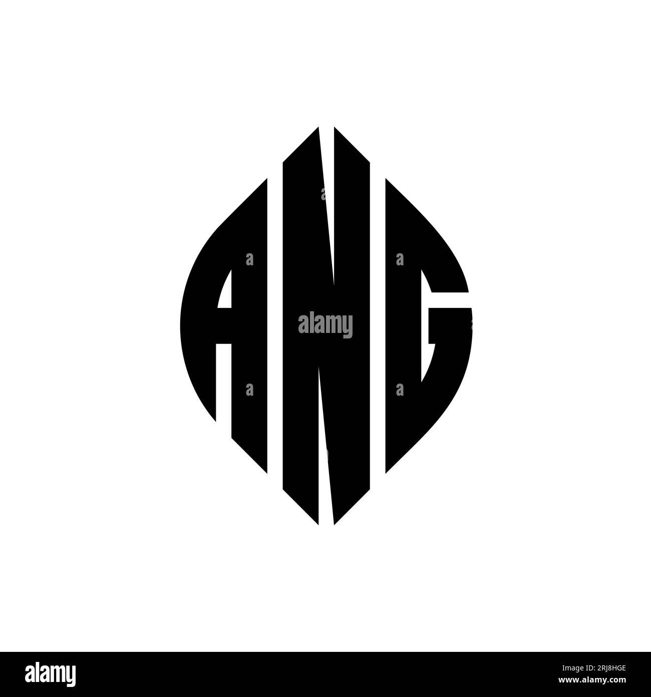 ANG circle letter logo design with circle and ellipse shape. ANG ...